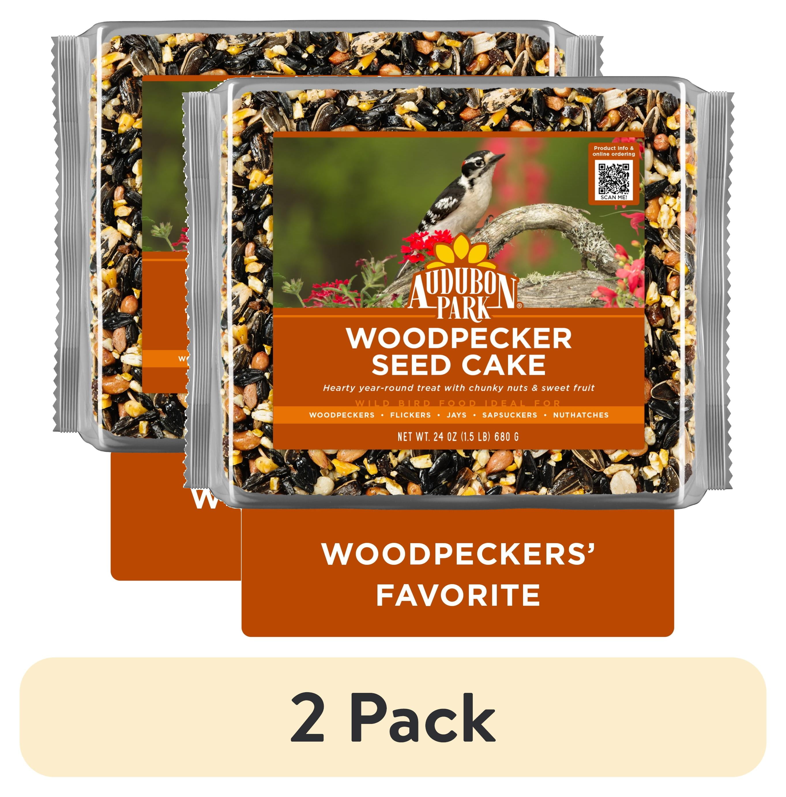 (2 pack) Audubon Park Woodpecker Seed Cake Wild Bird Food, Pressed Seed ...