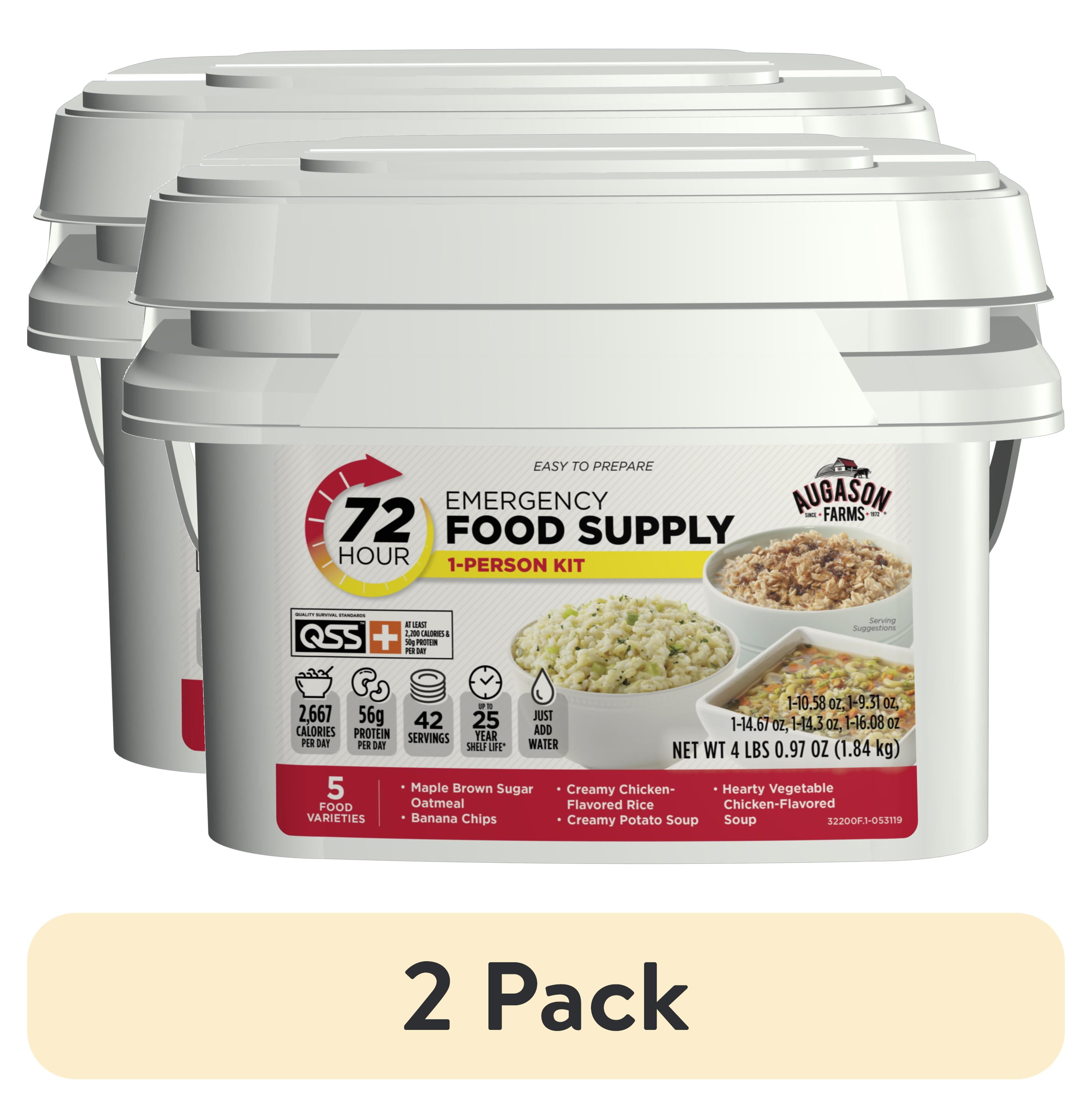 (2 pack) Augason Farms 72-Hour 1-Person Emergency Food Supply Kit ...