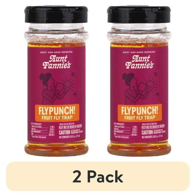 (2 pack) Aunt Fannie's FlyPunch! Fruit Fly Trap for Indoor Use, 6 oz ...