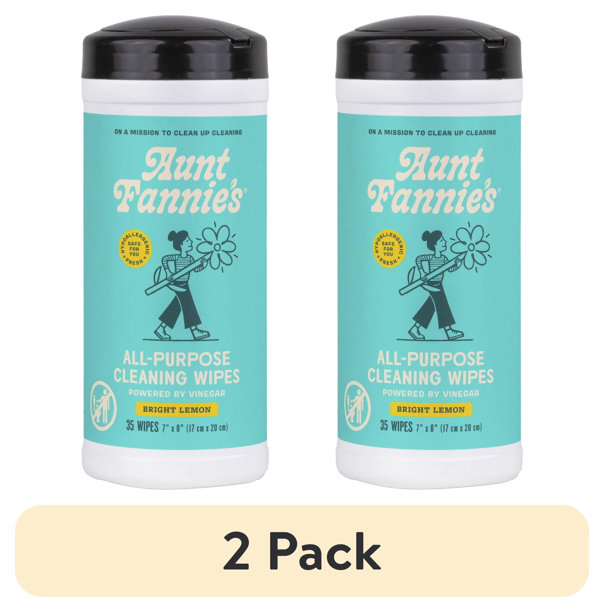 (2 pack) Aunt Fannie's Vinegar Cleaning Wipes, 35 Count (Bright Lemon ...