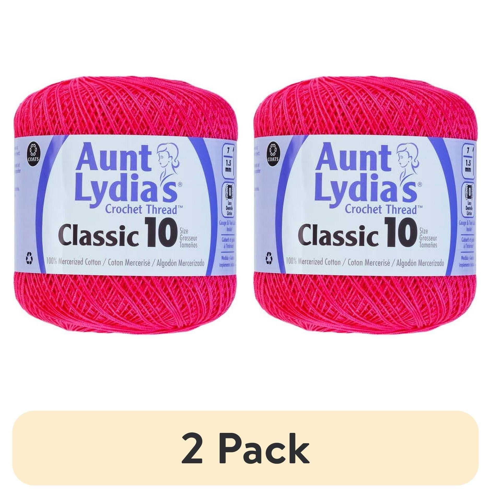 (2 pack) Aunt Lydia's Classic Crochet Thread Size 10-Hot Pink - Walmart.com