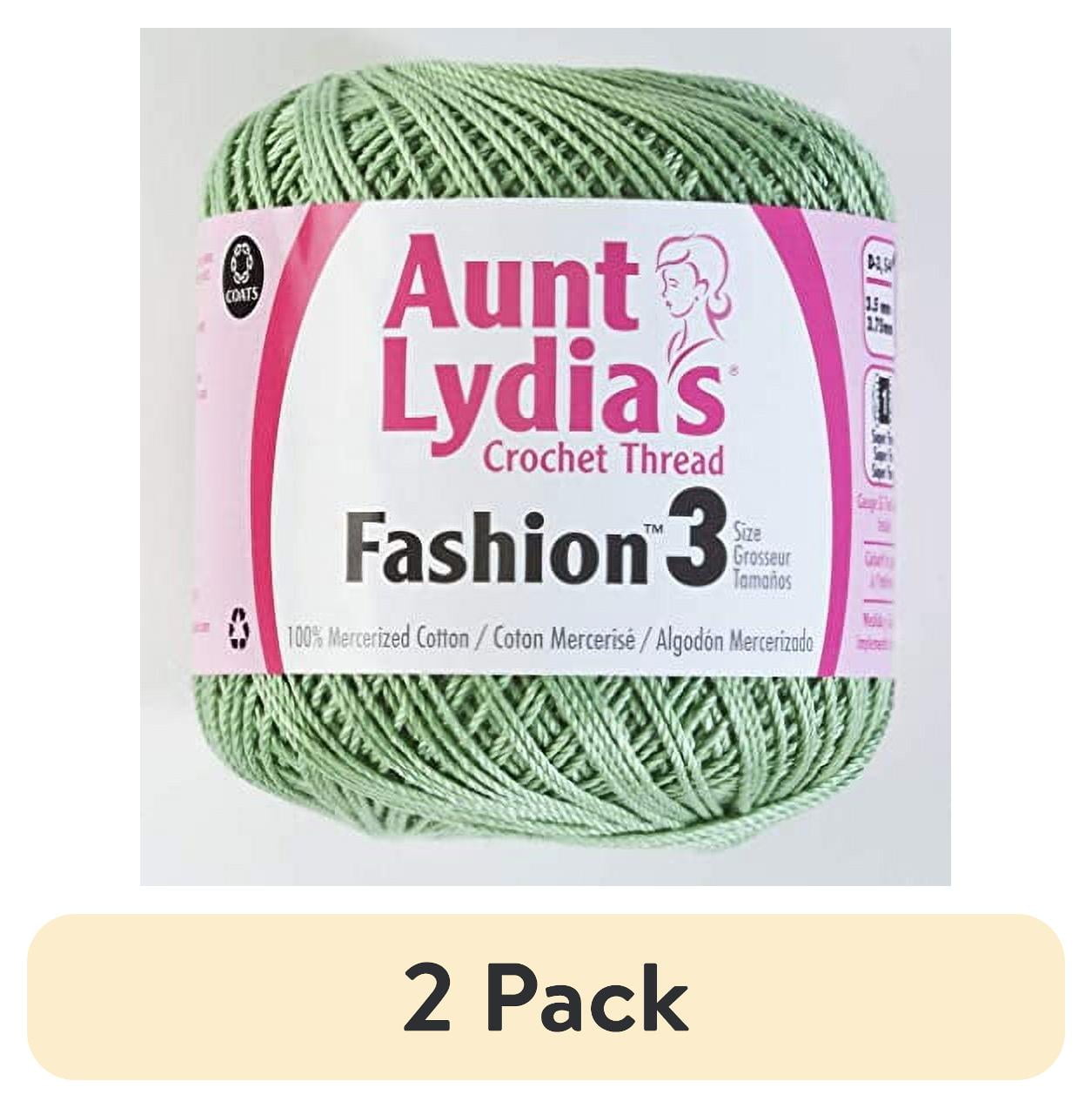 (2 pack) Aunt Lydia's Fashion Crochet Thread Size 3-Sage - Walmart.com