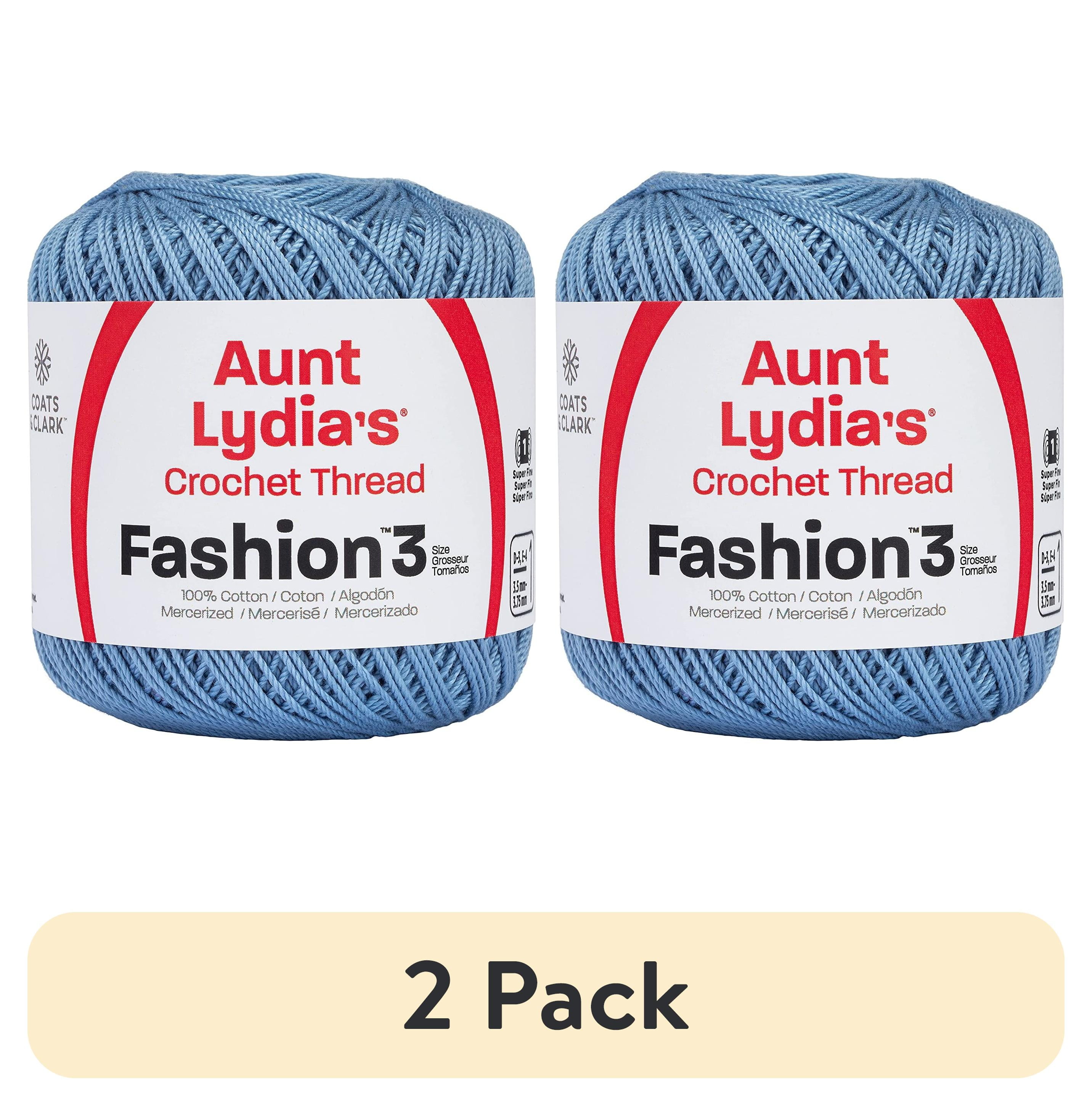 (2 pack) Aunt Lydia's Fashion Crochet Thread Size 3-Warm Blue - Walmart.com