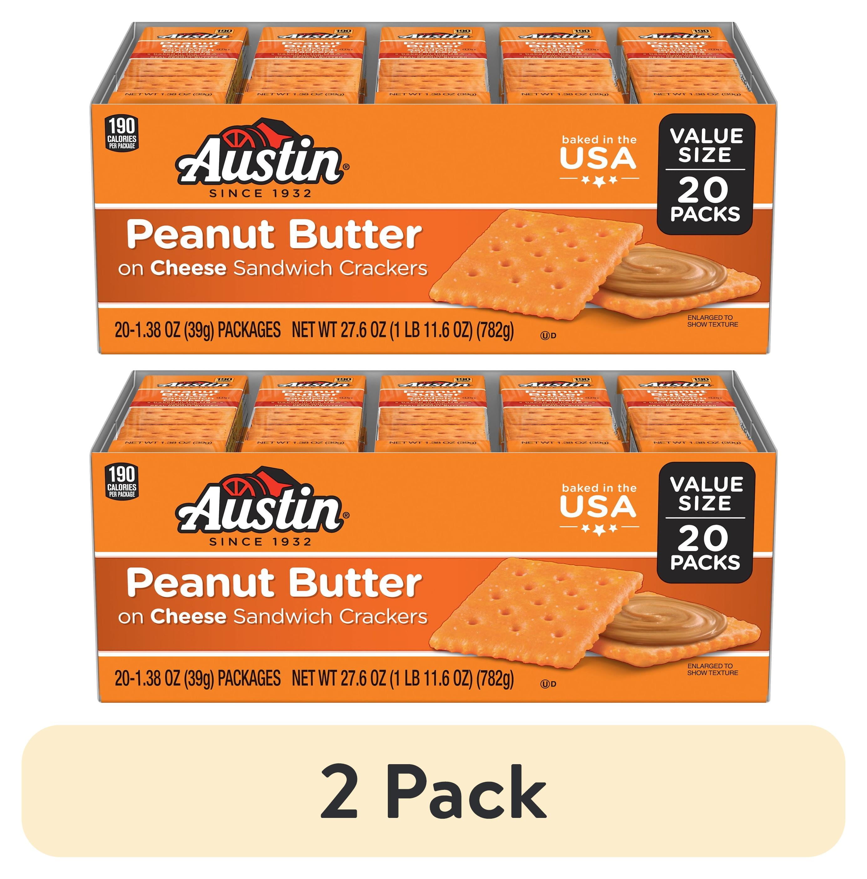 (2 pack) Austin Peanut Butter on Cheese Sandwich Crackers, Single Serve ...