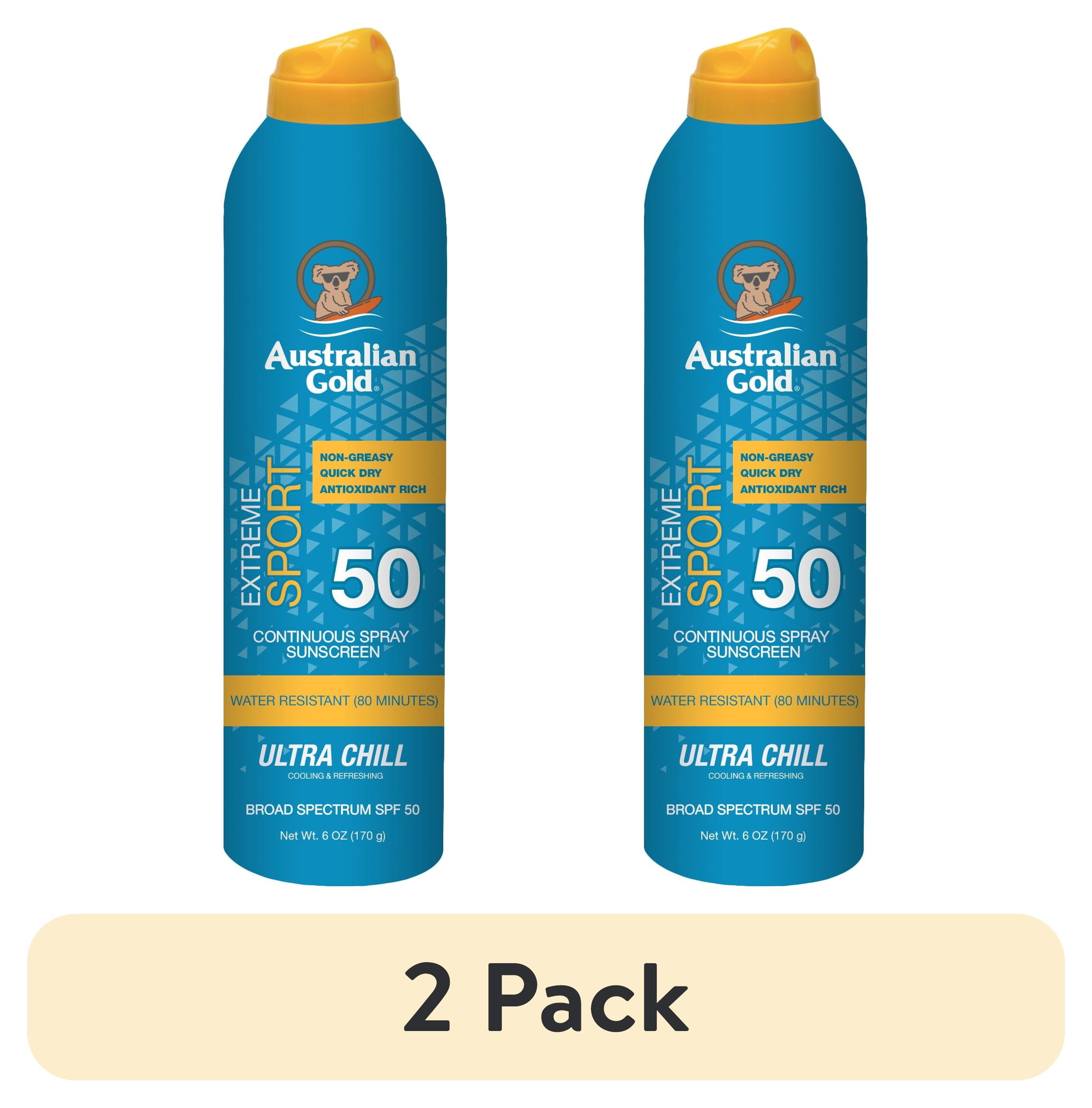(2 pack) Australian Gold SPF 50 Continuous Spray Sport Ultra Chill ...