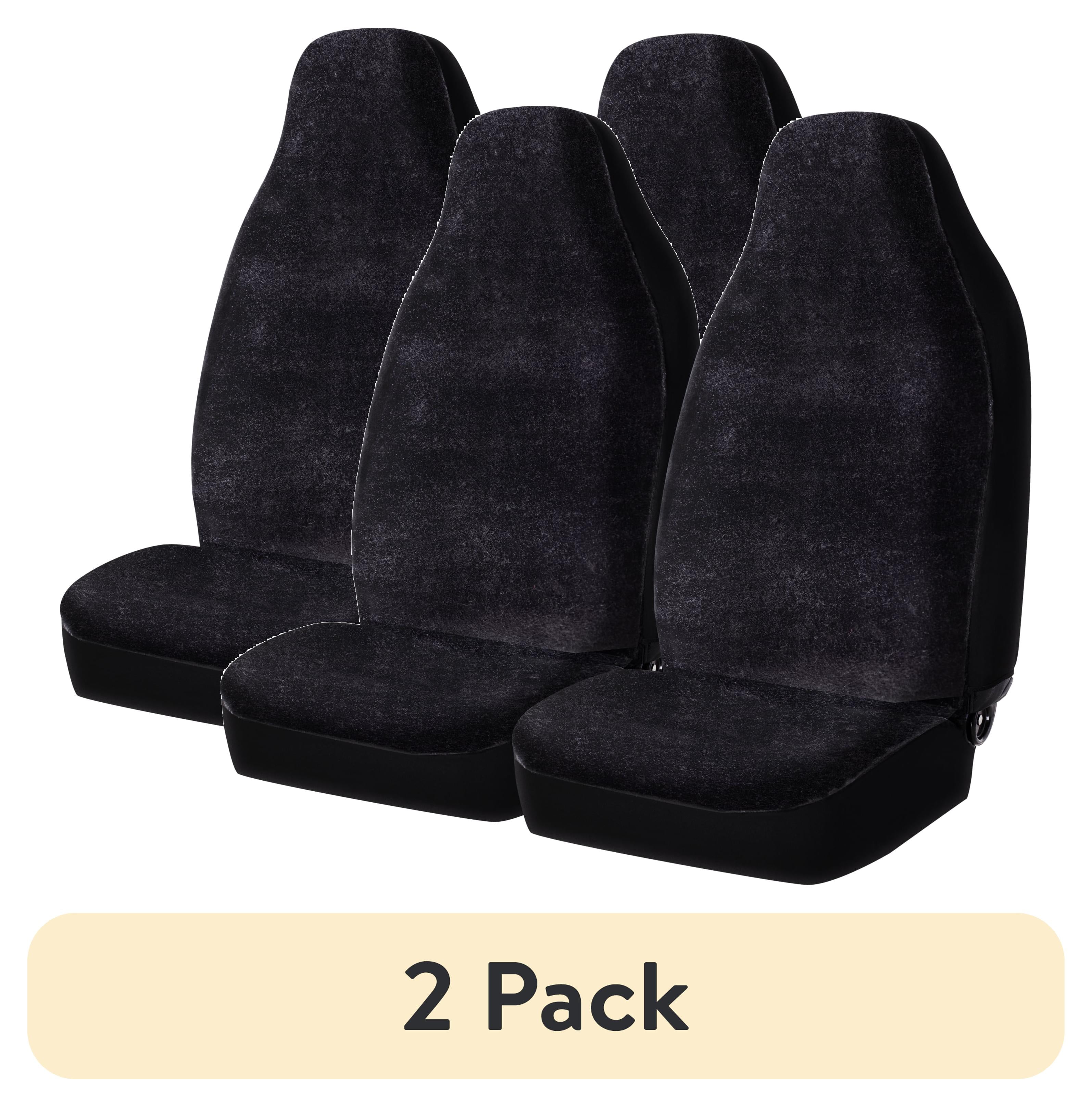 (2 pack) Auto Drive 2 Piece Car Seat Covers High Back Soft Faux Fur ...