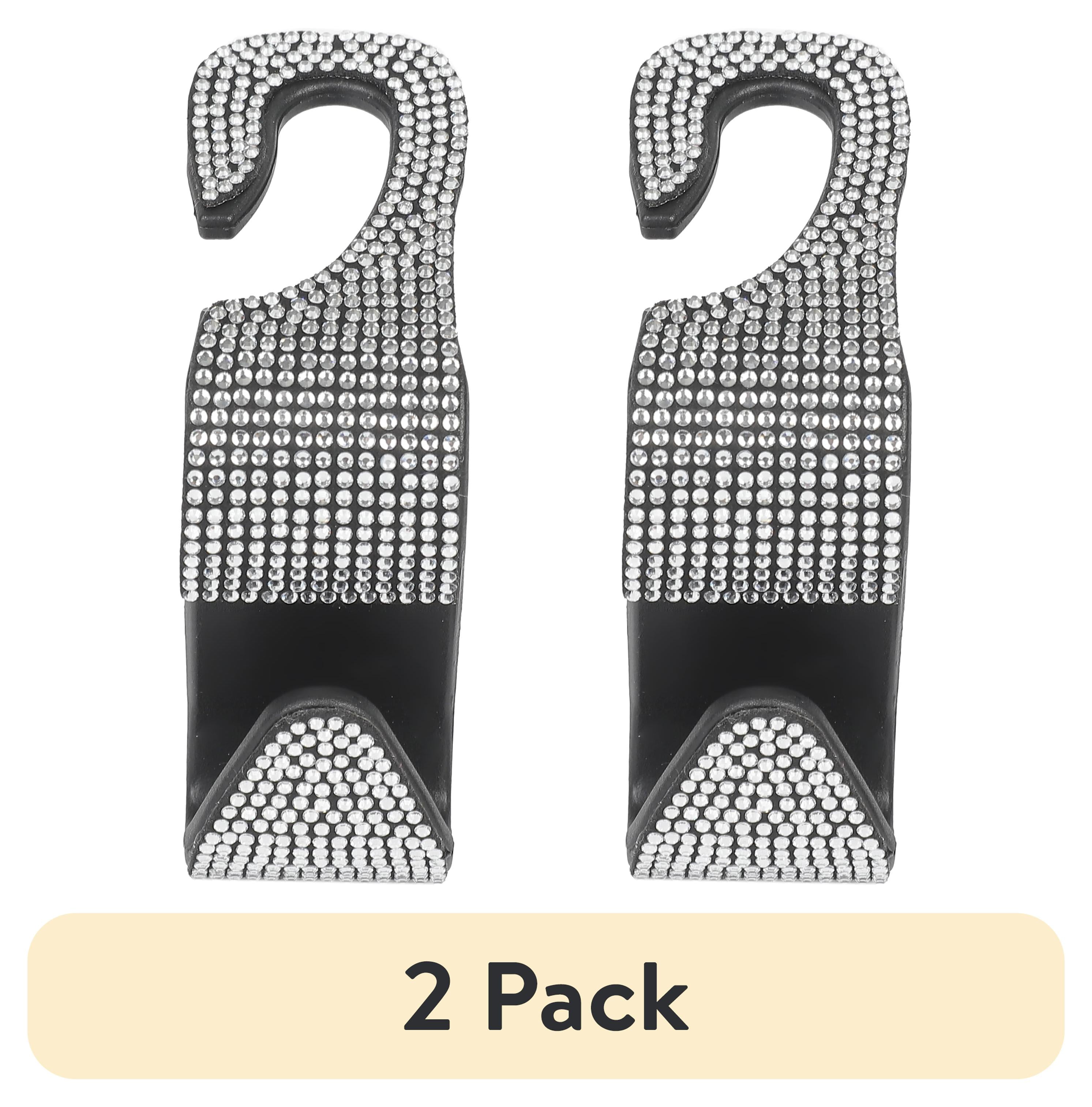 (2 pack) Auto Drive, Bling Rhinestone Headrest Hooks, 2 pack, Silver ...