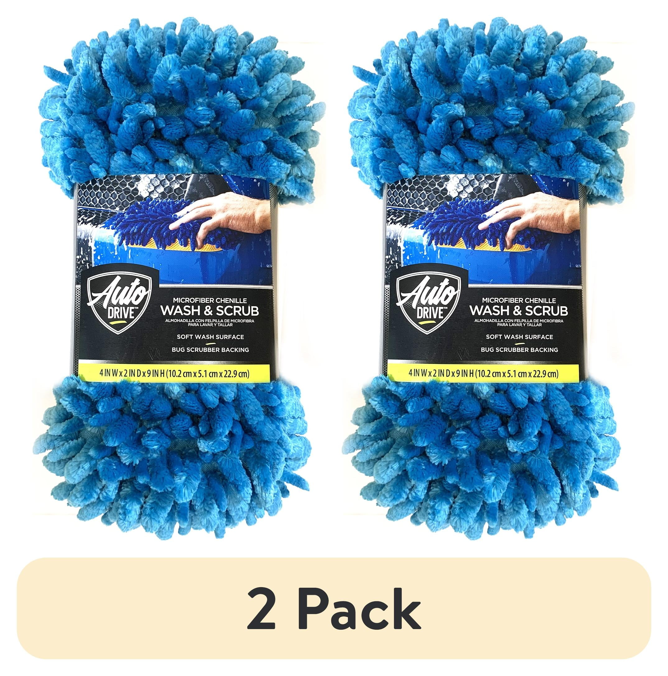 (2 pack) Auto Drive Car Wash Microfiber Sponge, Chenille Pile ...