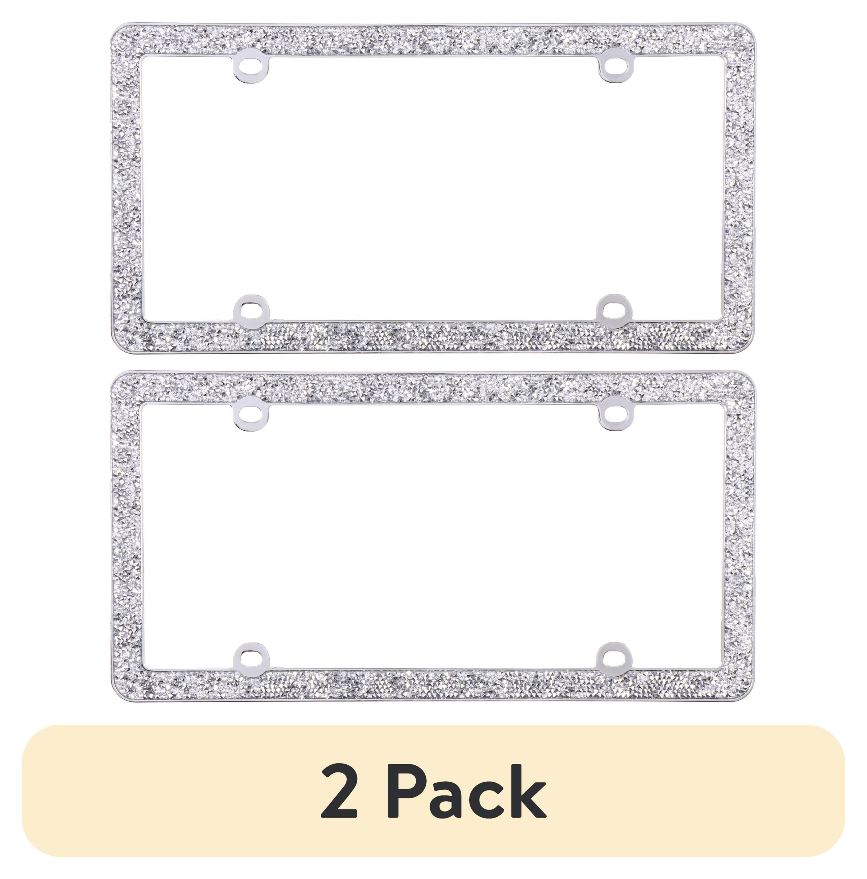 (2 pack) Auto Drive Crushed Bling Automotive Metal License Plate Frame ...