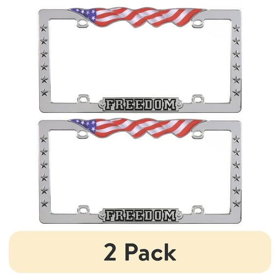 (2 pack) Auto Drive Freedom Automotive Metal License Plate Frame ...