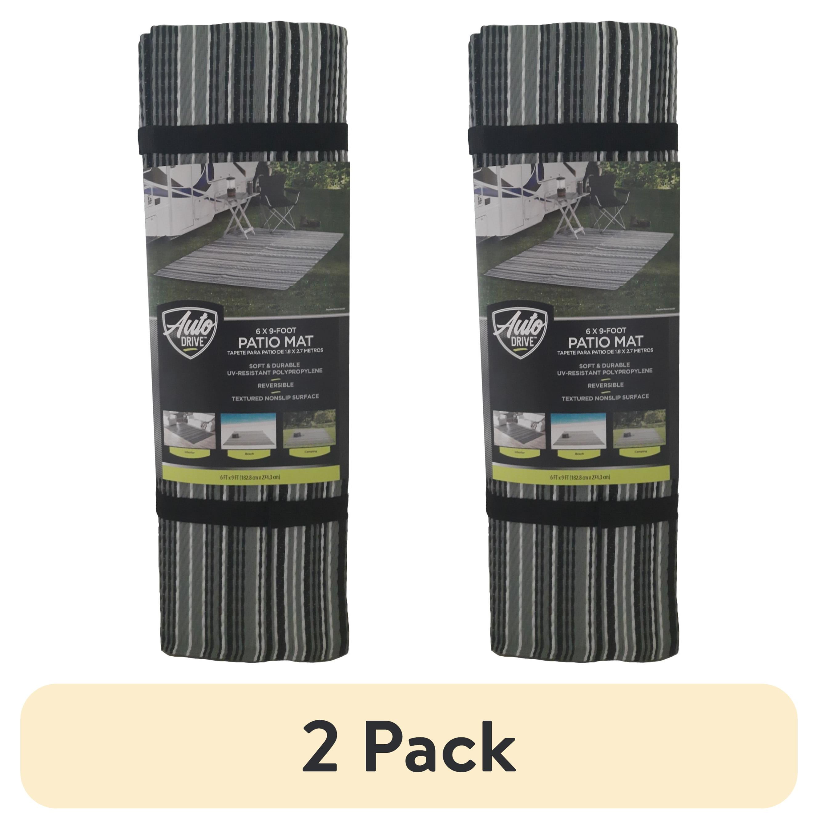 (2 pack) Auto Drive 6' x 9' Reversible Gray RV Patio Mat, Good for RV ...