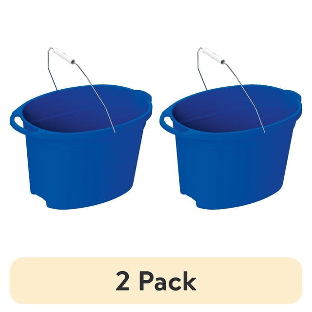 (2 pack) Auto Drive Plastic 12-Quart Oval Bucket, Blue - Walmart ...