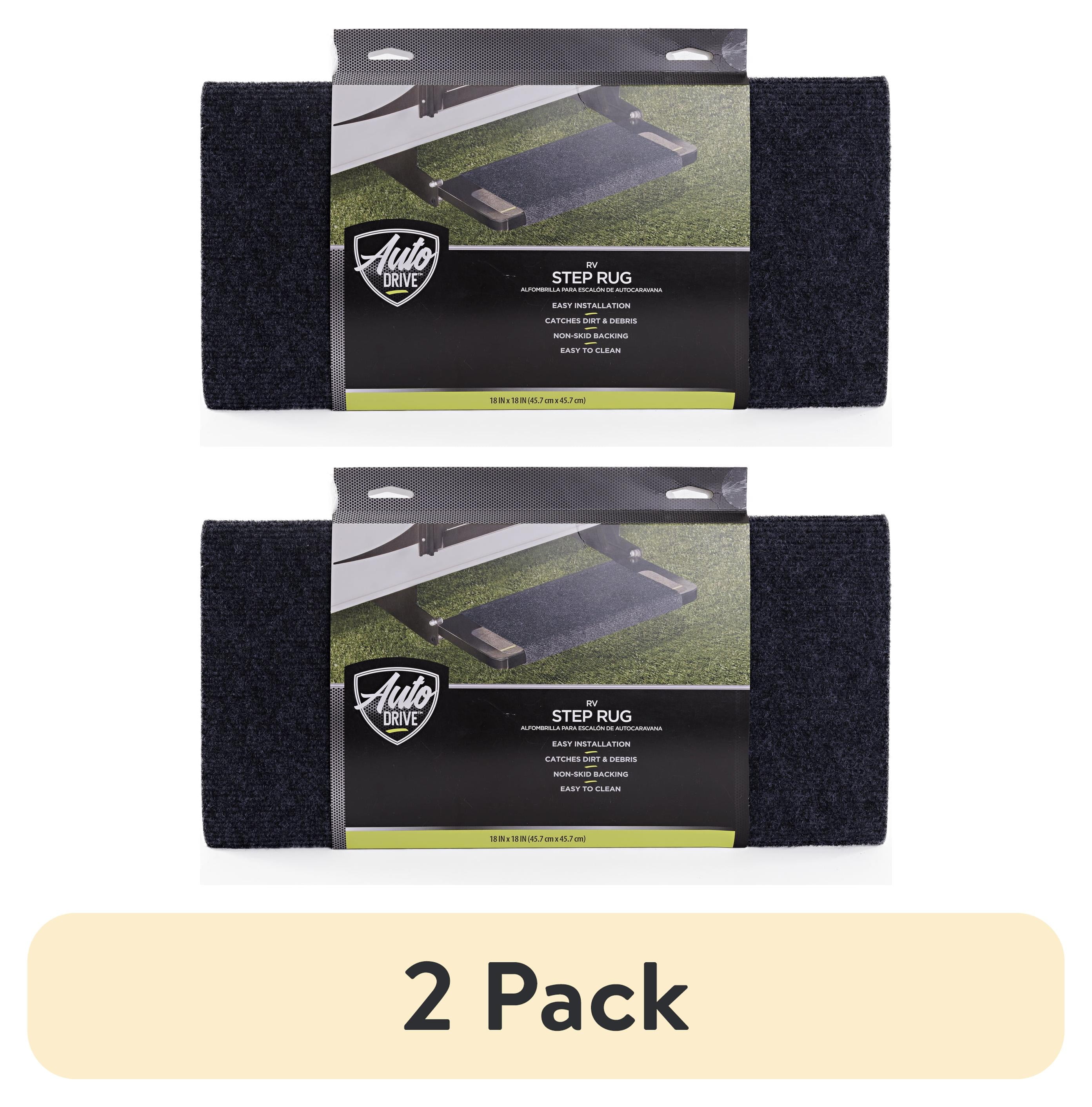 Auto Drive RV Step Mat 18x18 Gray 2 Pack Durable Camper Rug Cover for ...