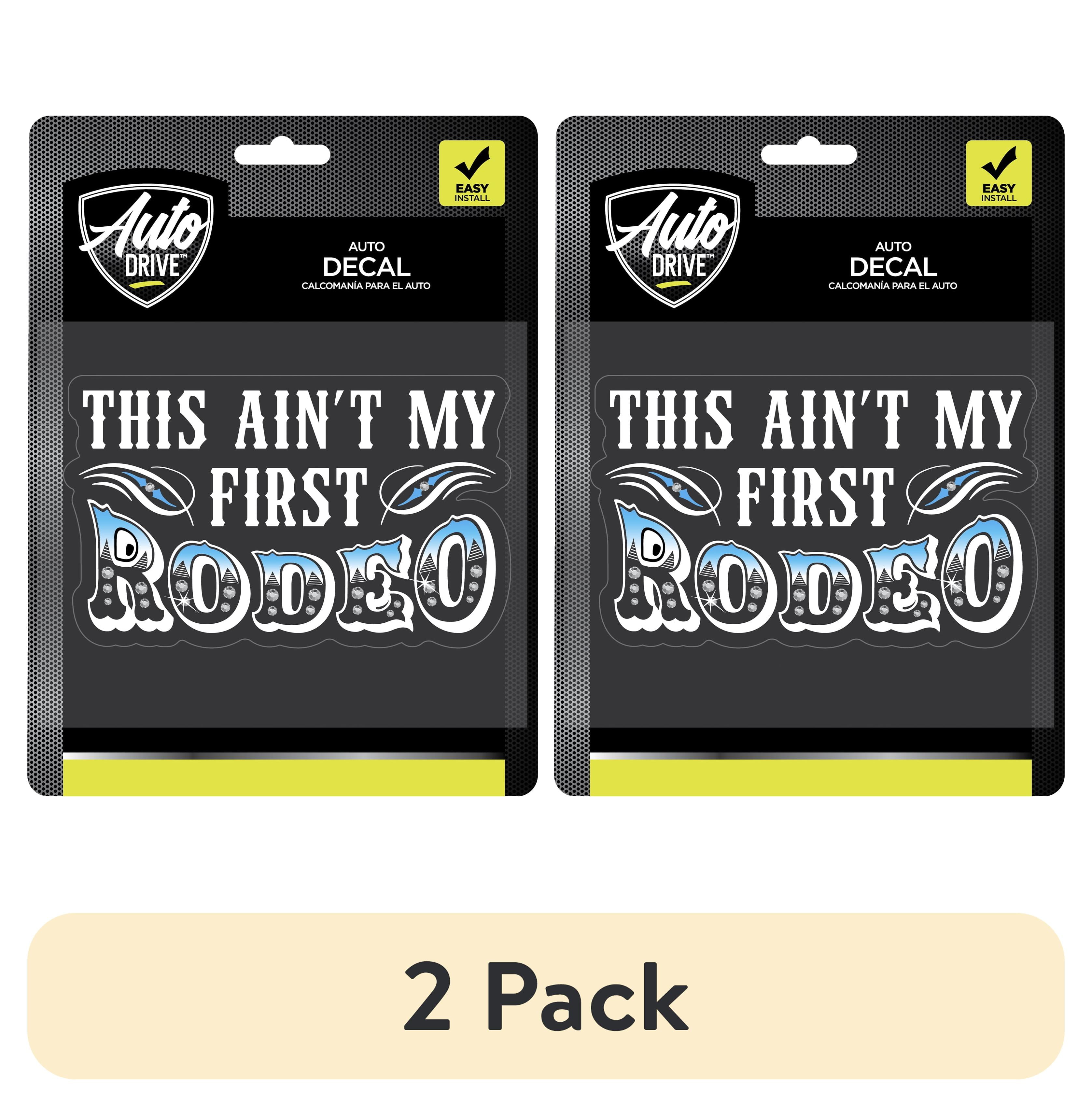 (2 pack) Auto Drive Rhinestone Rodeo Vinyl Vehicle Decal, White, 5.25 ...