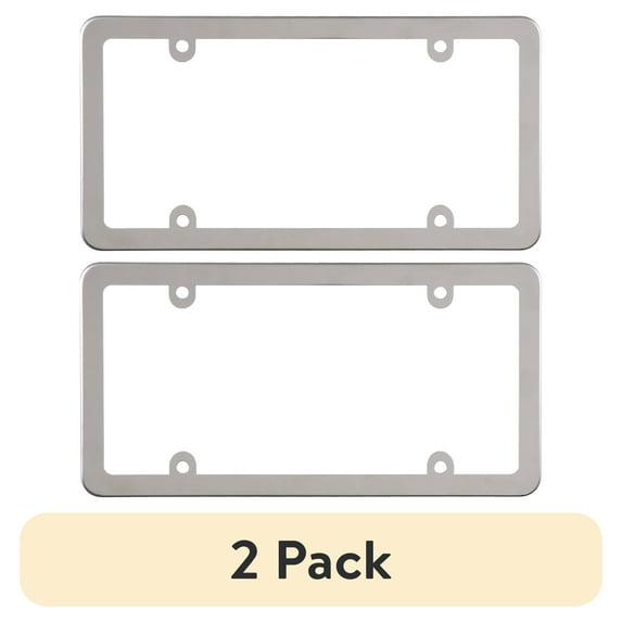 (2 pack) Auto Drive Stainless Steel License Plate Frame, 92017W ...