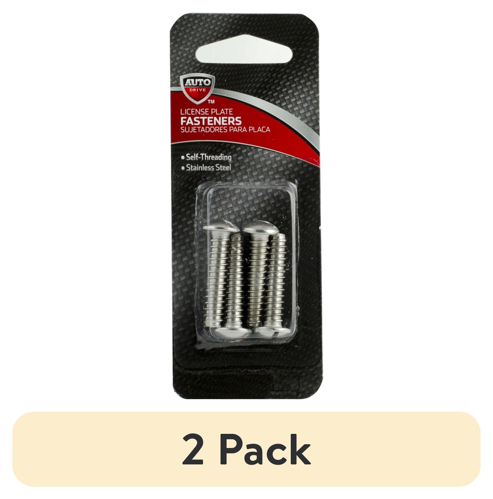 (2 pack) Auto Drive Stainless Steel Self Threading License Plate ...