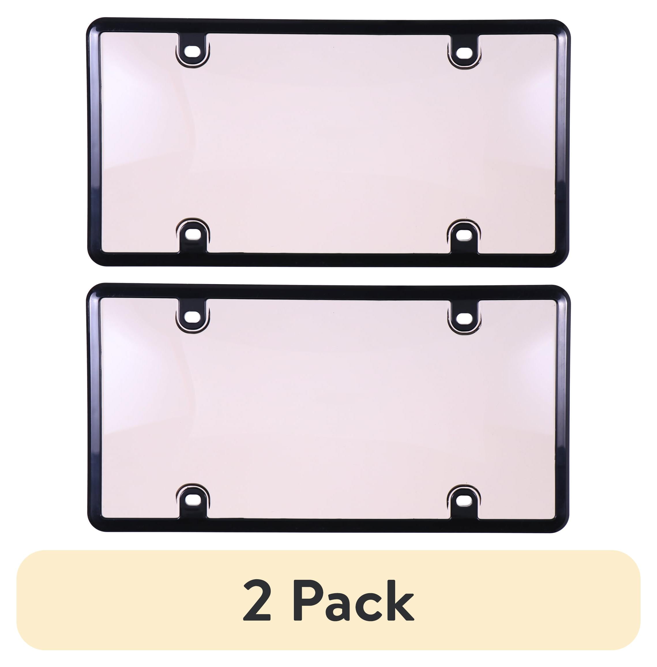 (2 pack) Auto Drive Universal Black Smoke Automotive License Plate ...