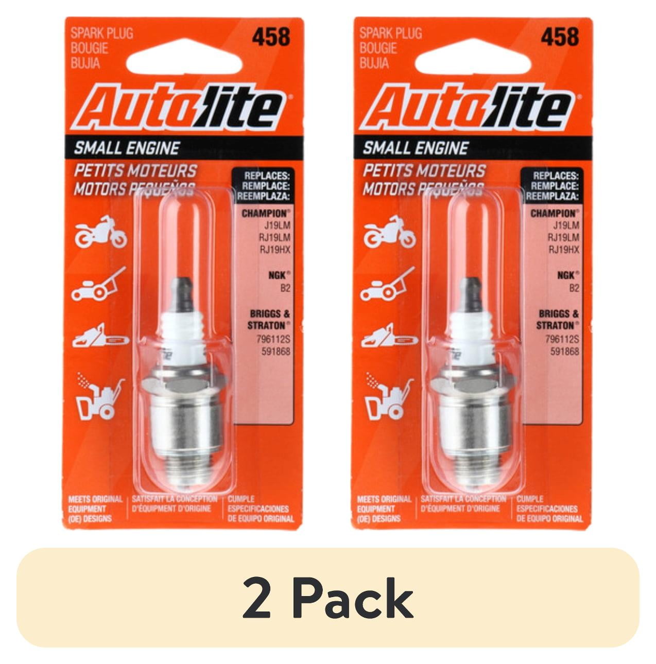 (2 pack) Autolite Small Engine Spark Plug, 458 - Walmart.com