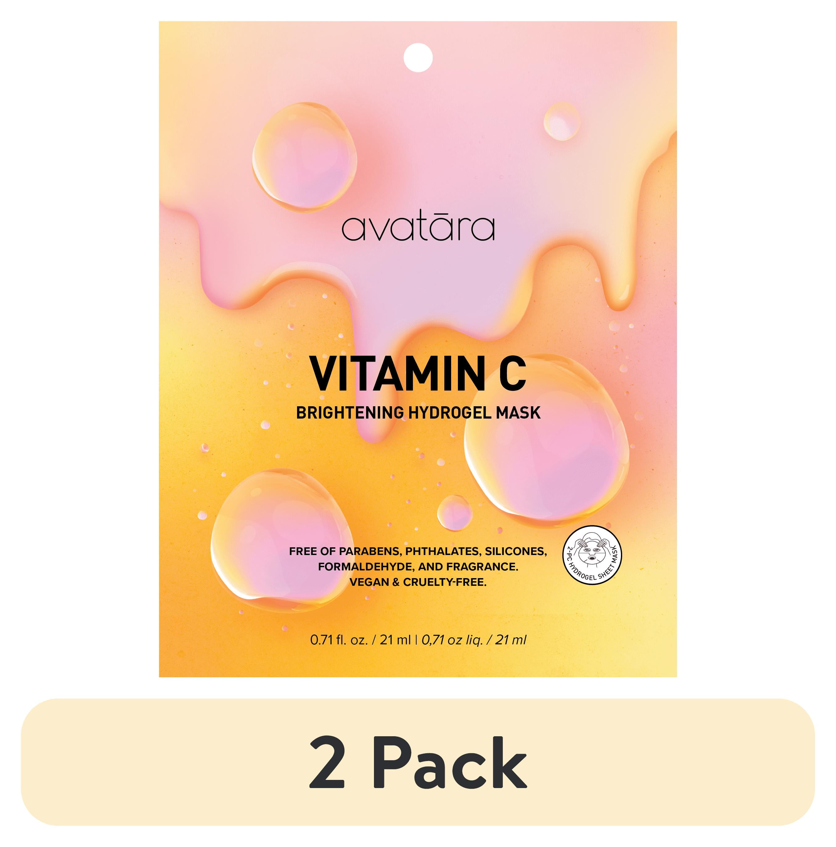 (2 pack) Avatara Vitamin C Brightening Hydrogel Face Mask, for All Skin ...