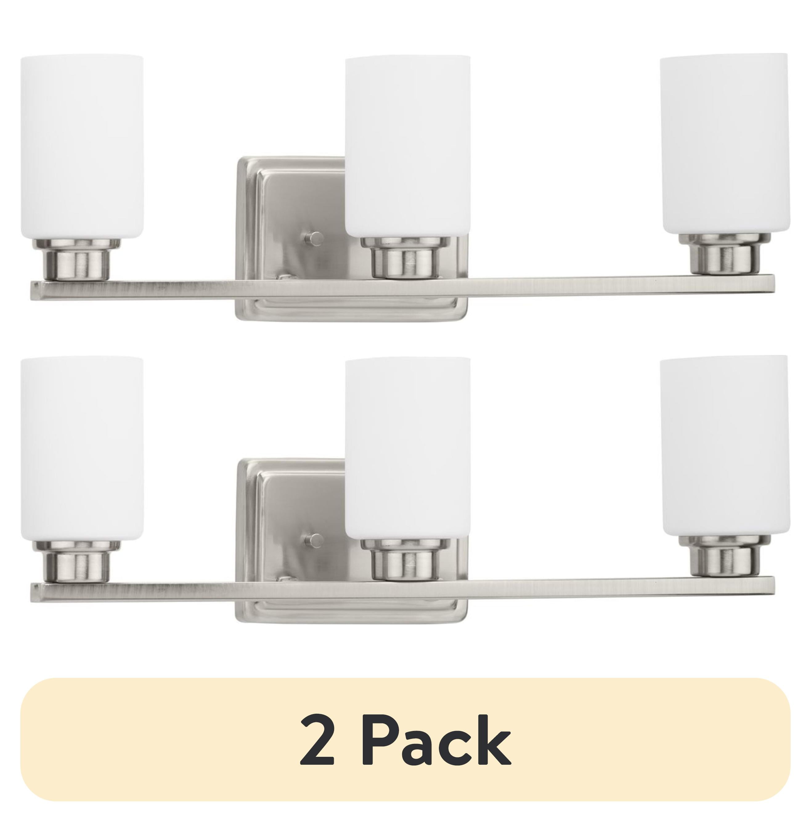 (2 pack) Avec Zachary Collection 3-Light Brushed Nickel Dimmable Vanity ...