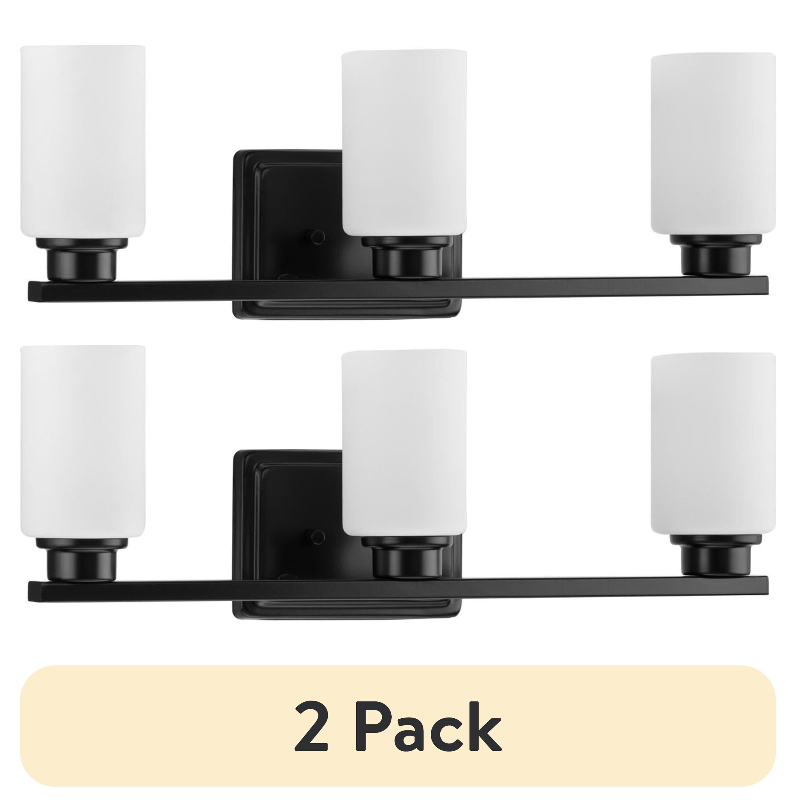 (2 pack) Avec Zachary Collection Farmhouse 3-Light Matte Black Vanity ...