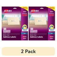 "Avery Matte Clear Address Labels for Laser Printer, Sure Feed, 1"" x 2 ...