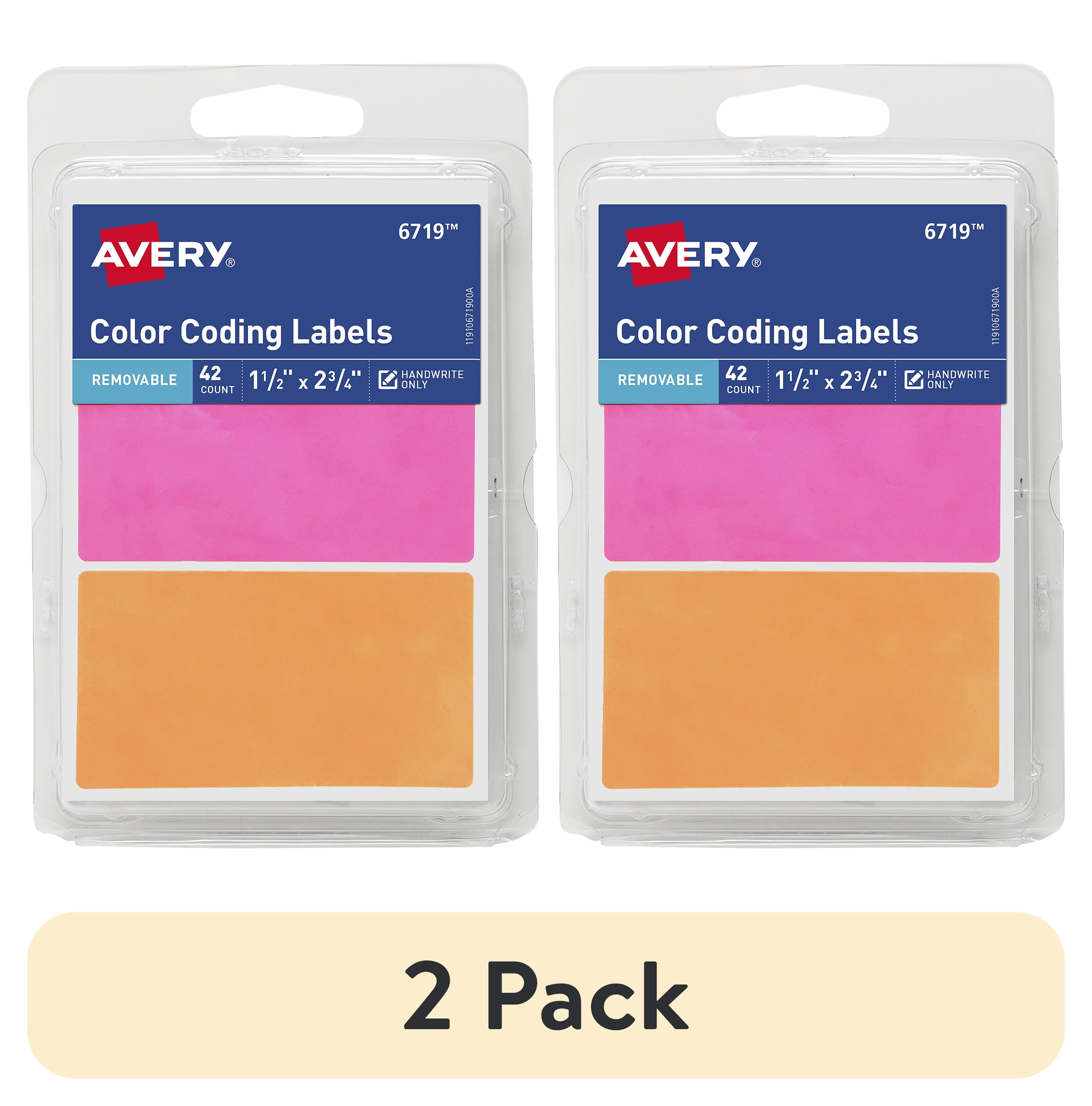 (2 pack) Avery Color-Coding Labels, 1.5 x 2.75, Removable, 42 Assorted ...