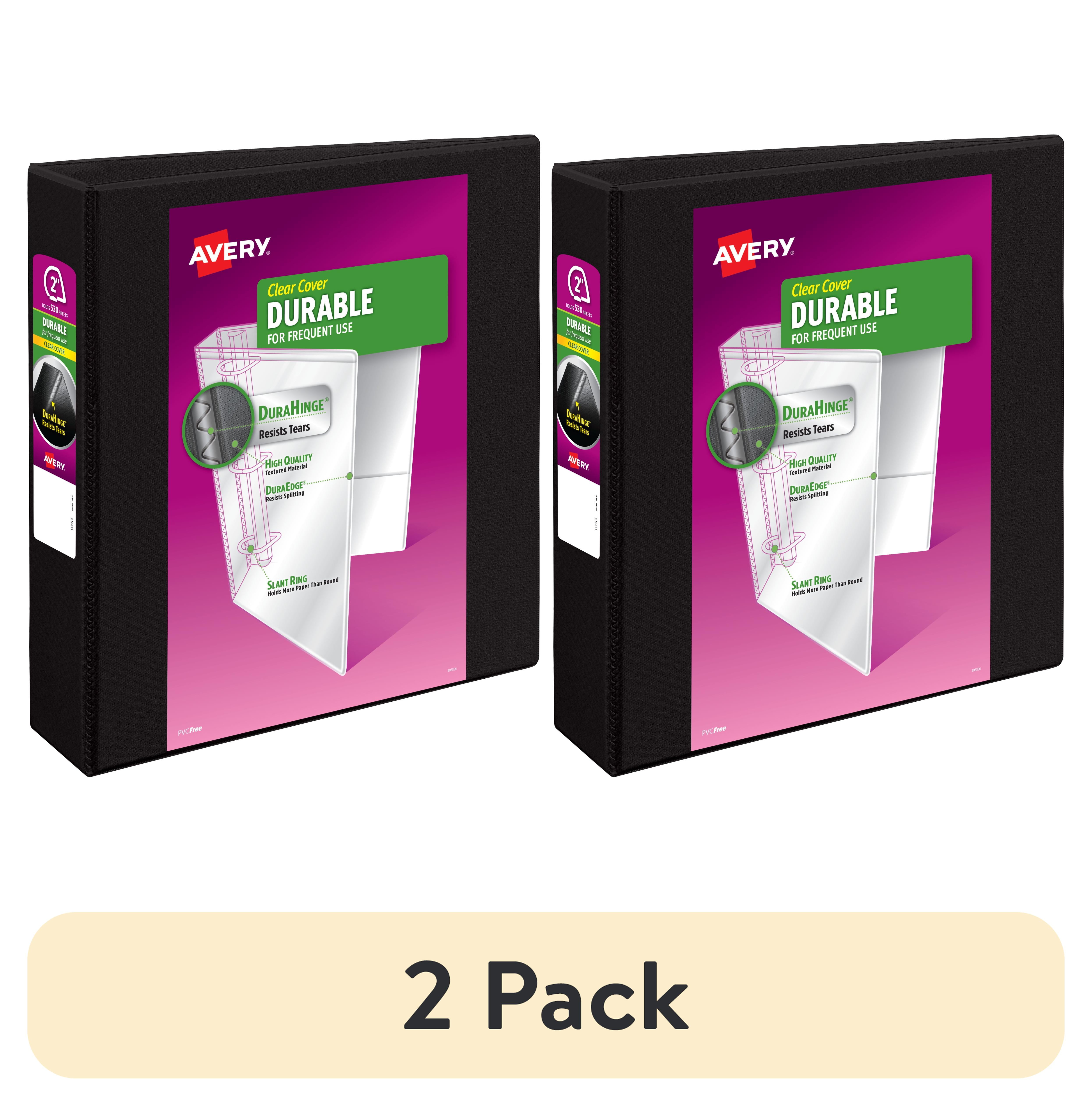 (2 pack) Avery Durable View 2 inch 3 Ring Binder, 1 Black Binder (17031 ...