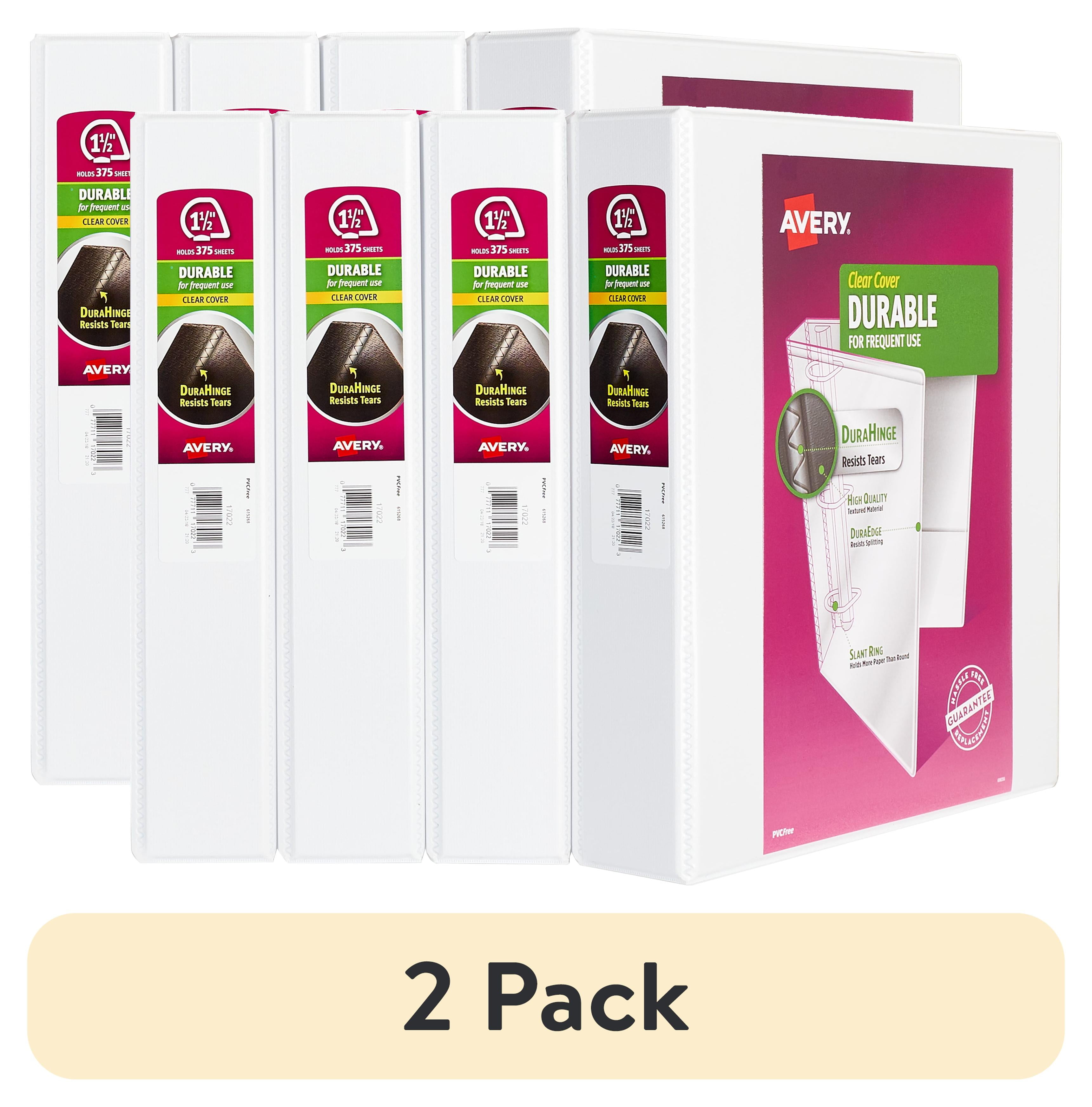 (2 pack) Avery Durable View 3 Ring Binders, 1.5" Slant Rings, 4 White ...