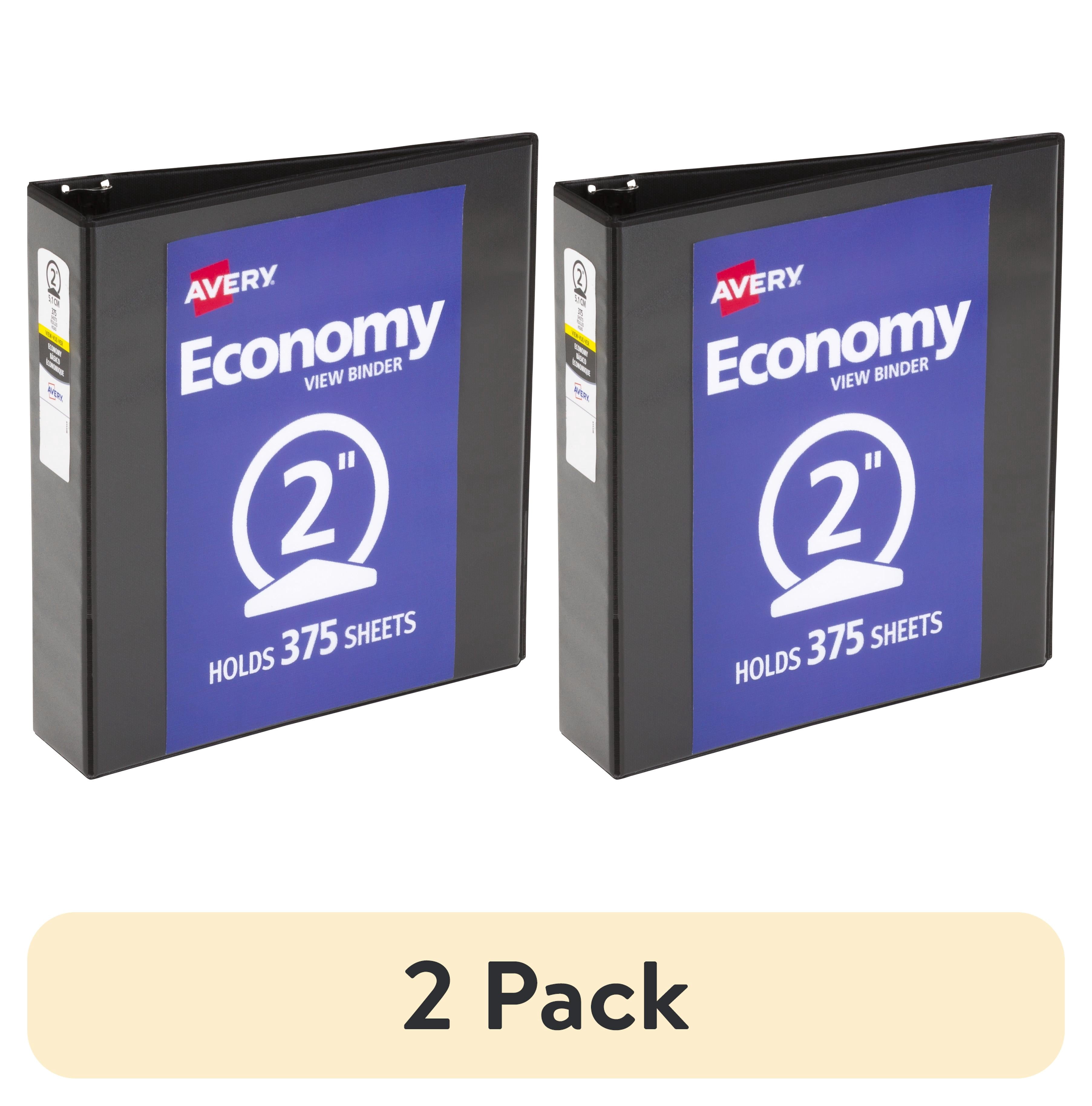 (2 pack) Avery Economy View 3 Ring Binder, 2" Round Rings, 1 Black ...