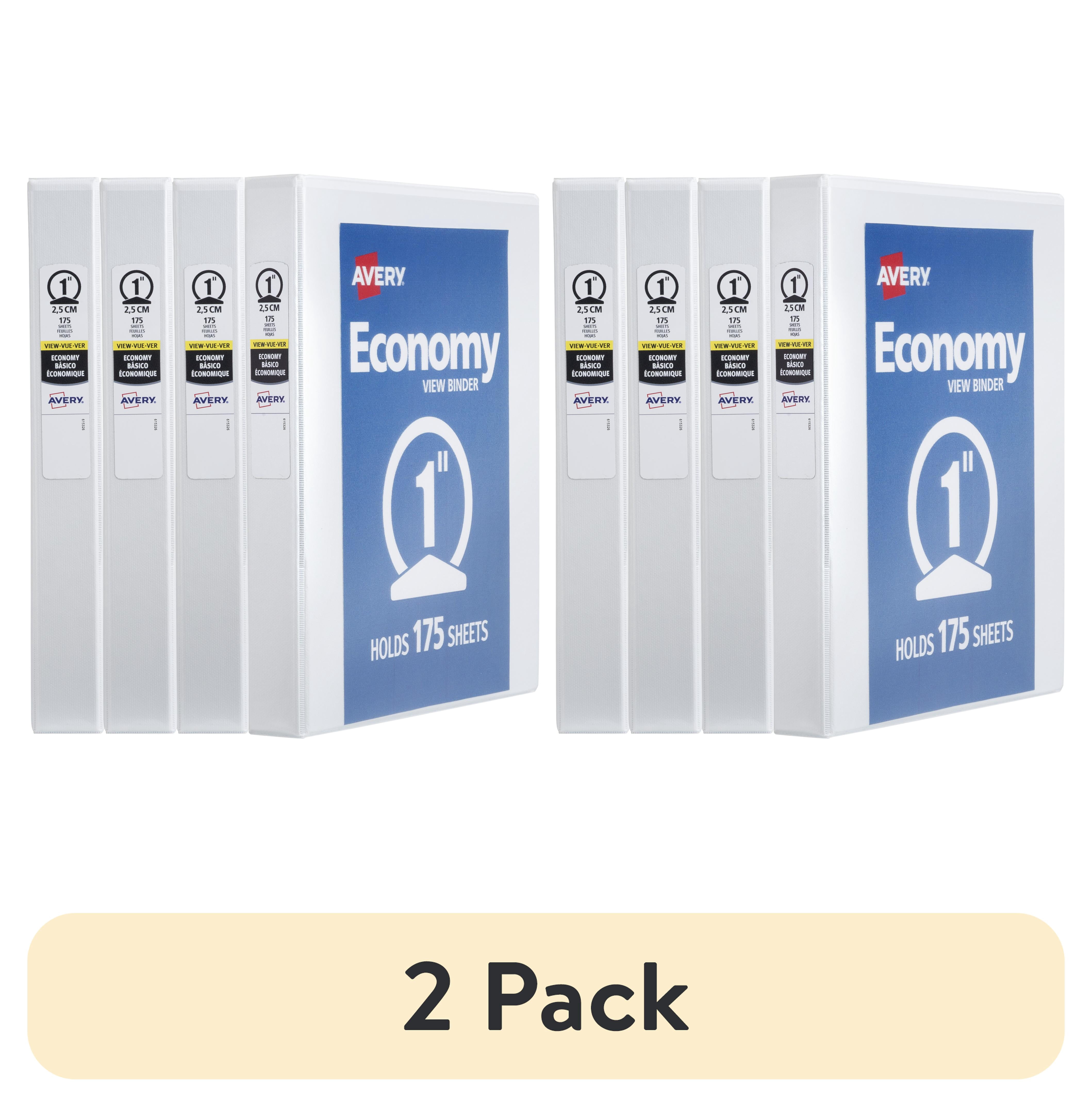 (2 pack) Avery Economy View 3 Ring Binders, 1" Round Rings, 4 White ...