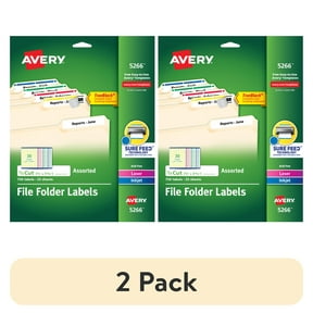 Avery Easy Printable Adhesive Colored Office File Folder Labels, 2/3" x ...