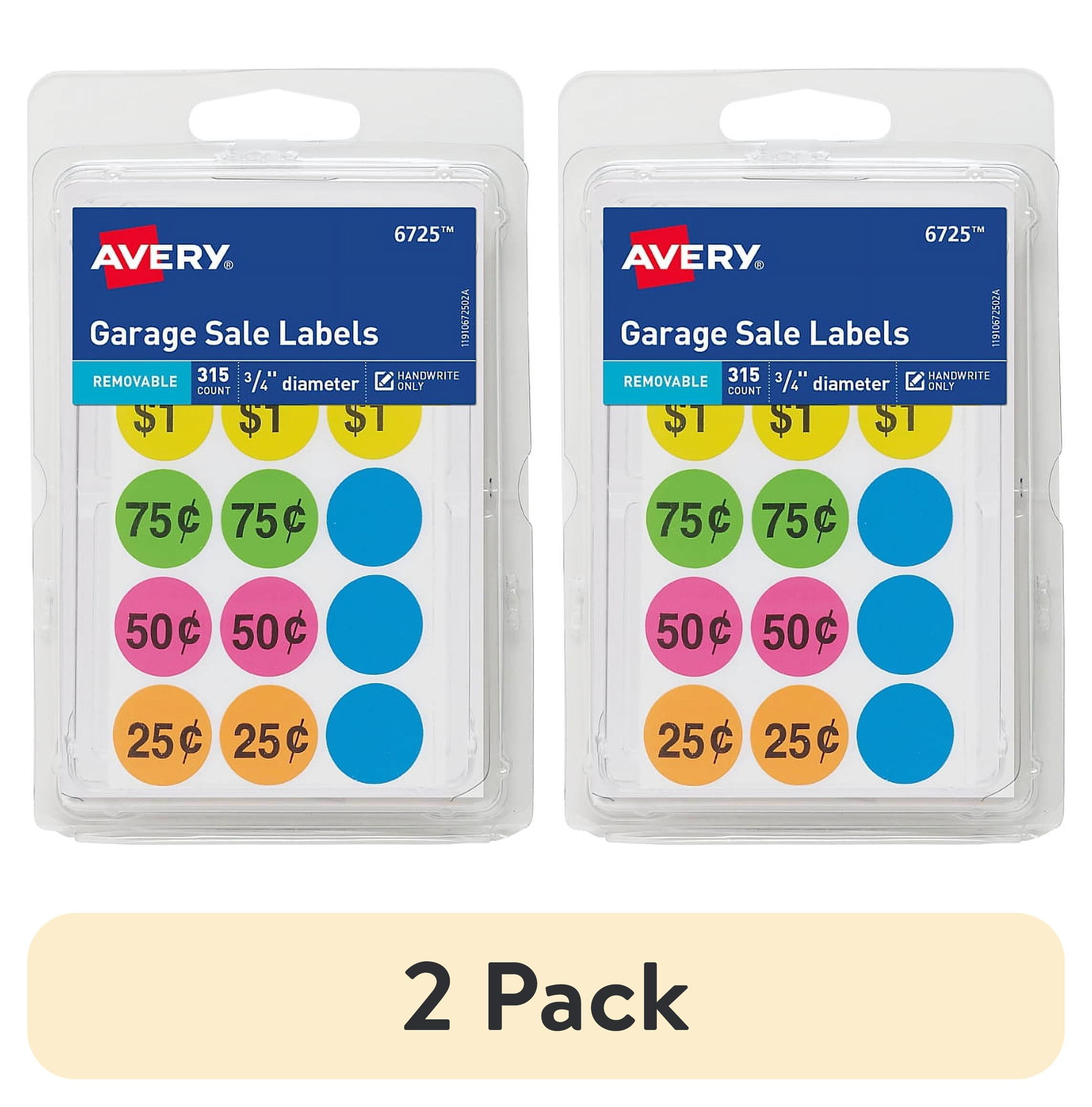 (2 pack) Avery Garage Sale Stickers, 3/4" Round Stickers, Assorted ...