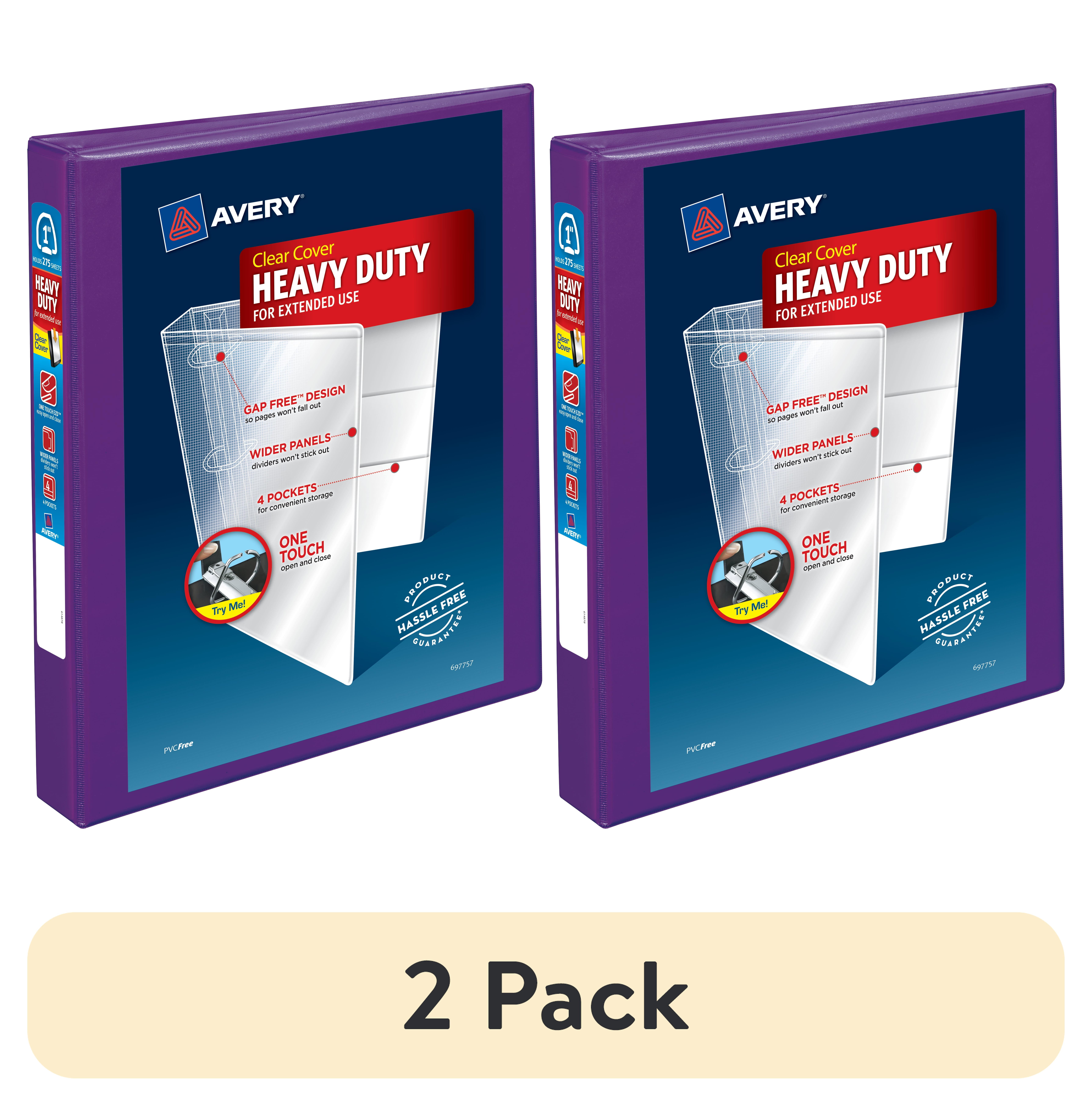 (2 pack) Avery Heavy-Duty View 3 Ring Binder, 1" One Touch EZD Rings ...