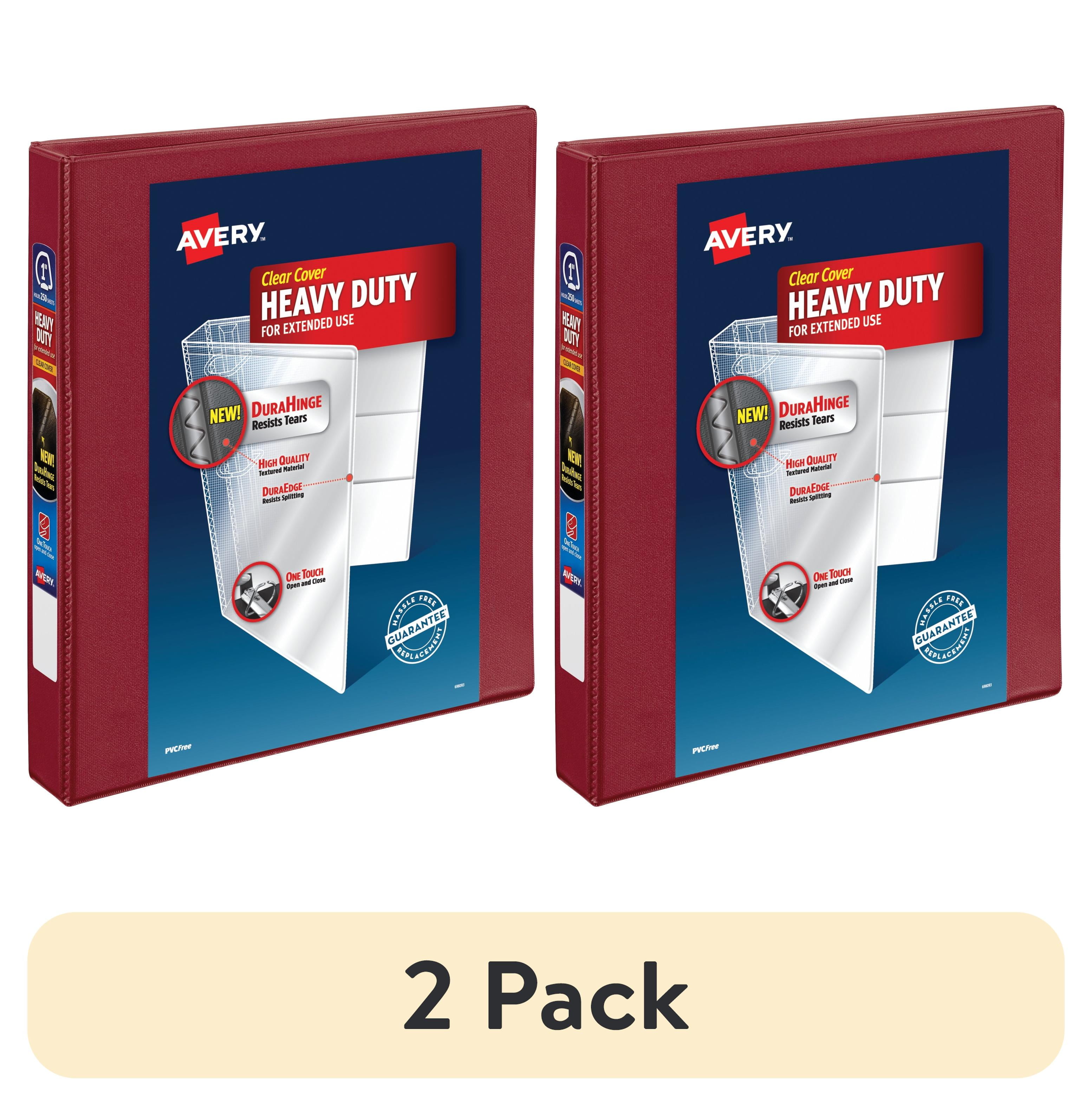 (2 pack) Avery Heavy Duty View Binder, 1", Red, Slant Ring, One-Touch ...