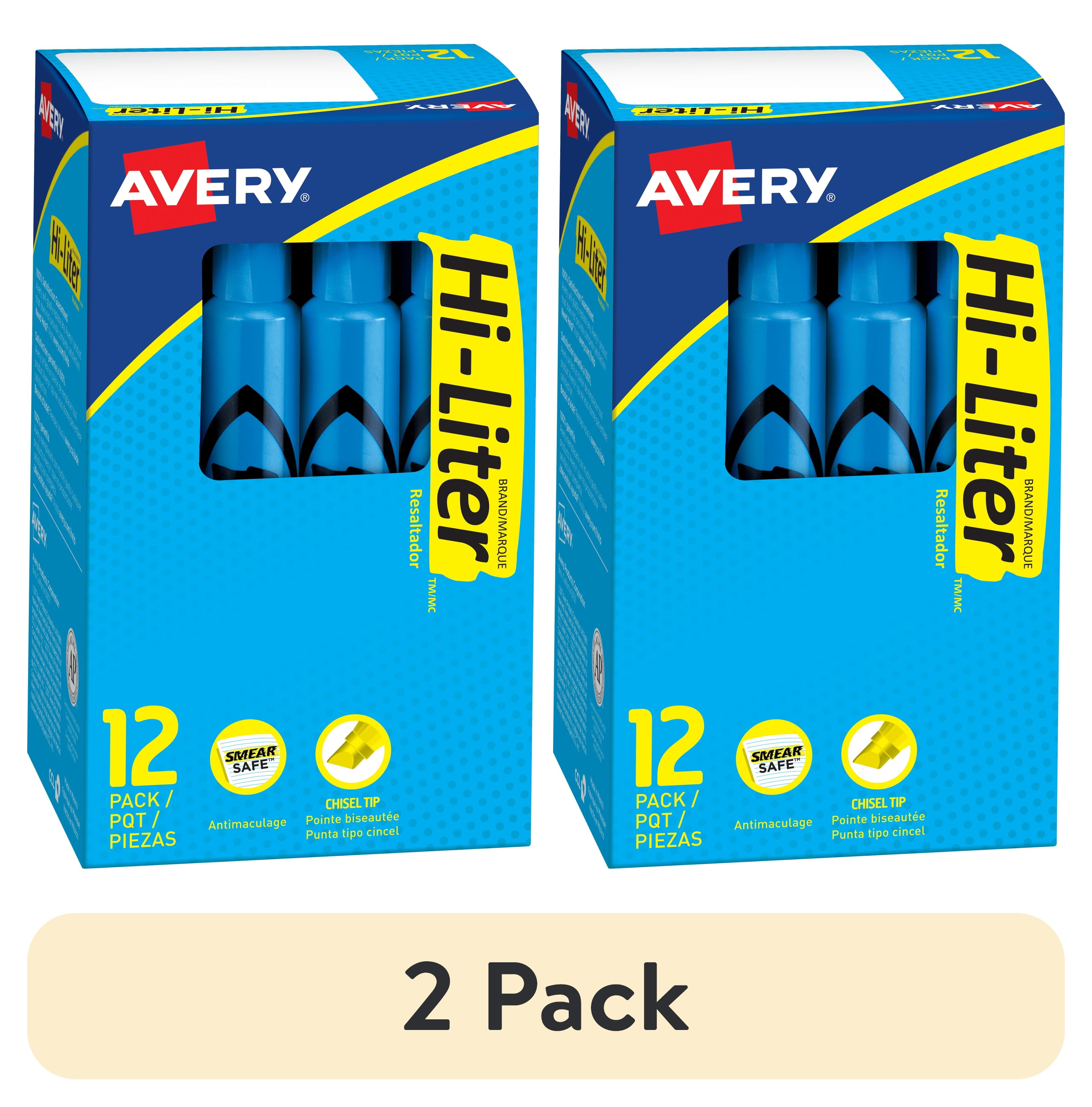 (2 pack) Avery Hi-Liter Desk-Style Highlighter, Fluorescent Blue ...