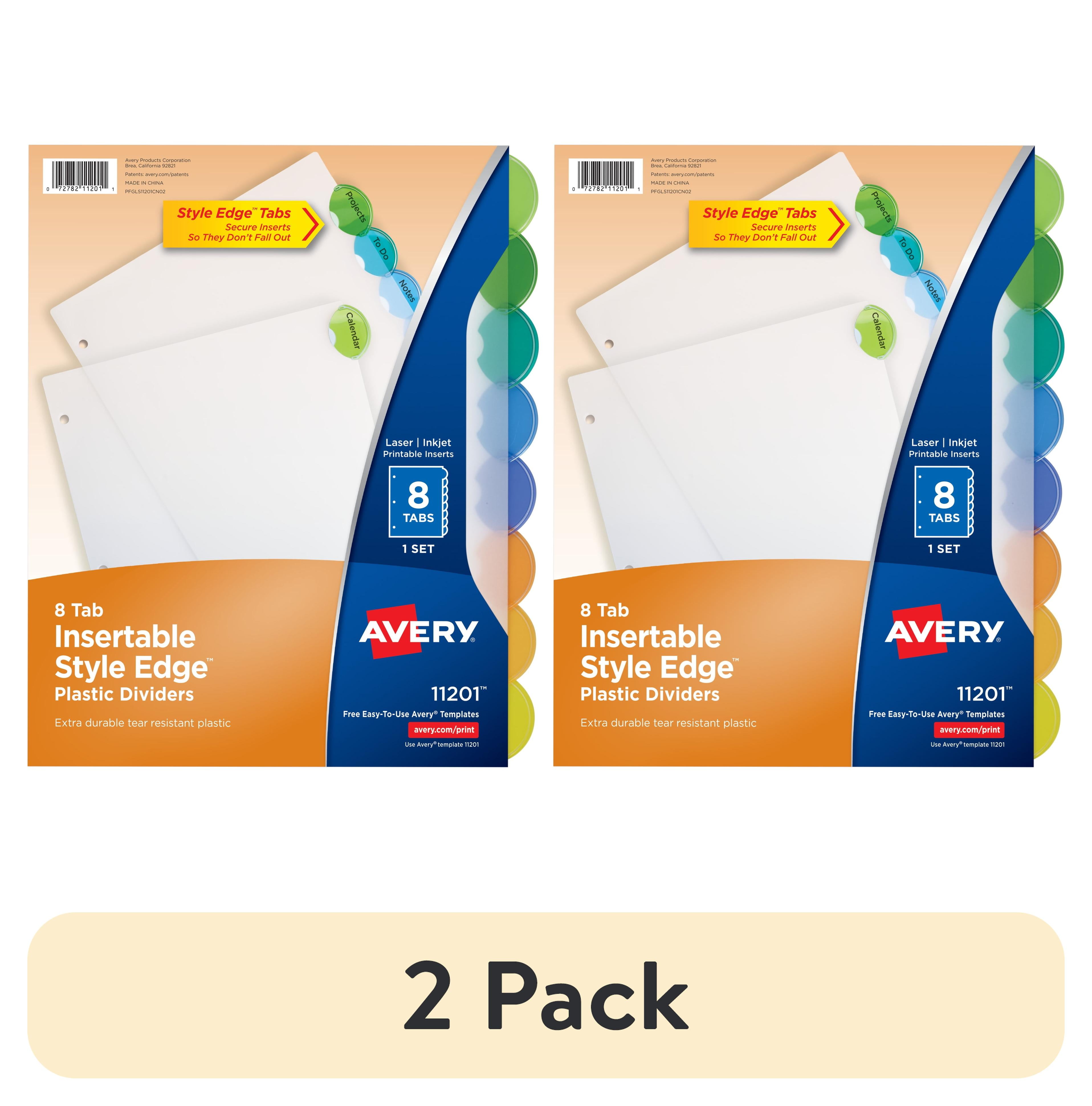(2 pack) Avery Insertable Divider, Style Edge, 8-Tab, Plastic ...