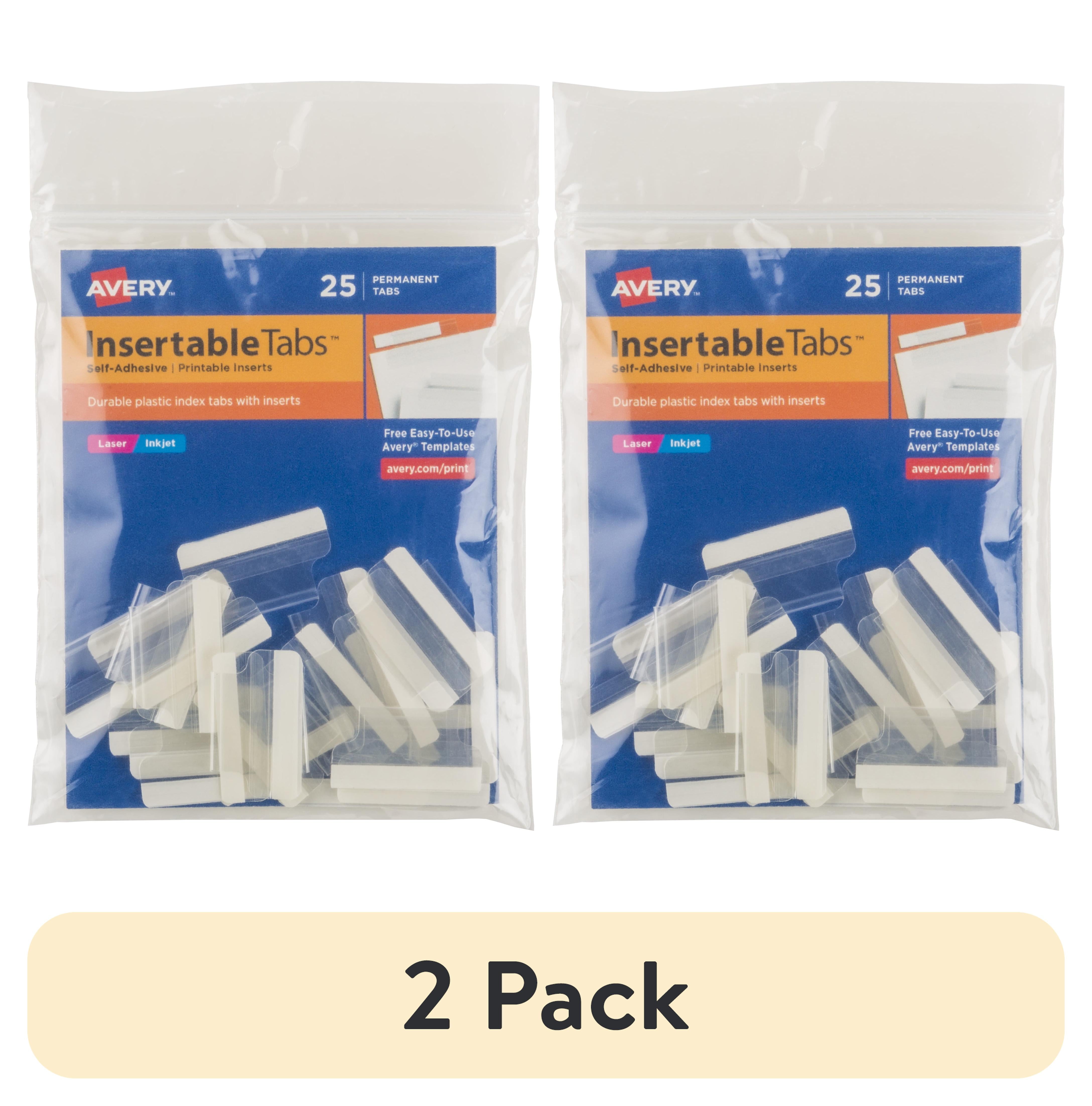 (2 pack) Avery Insertable Self-Adhesive Index Tabs with Inserts, 1" (16221) - Walmart.com