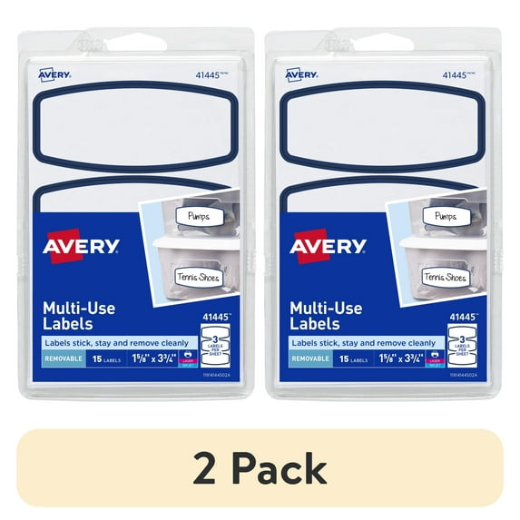 (2 pack) Avery Multi-Use Labels, 1-5/8" x 3-3/4", Paper, Removable ...