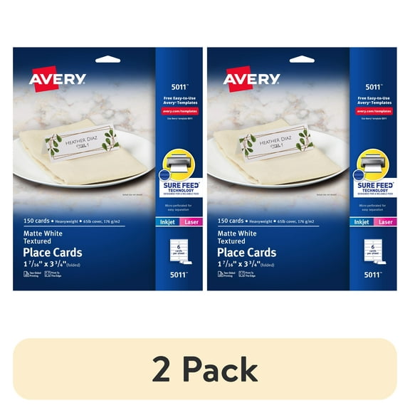 "Avery Printable Small Template Blank Table Cardstock Name Tent Cards ...