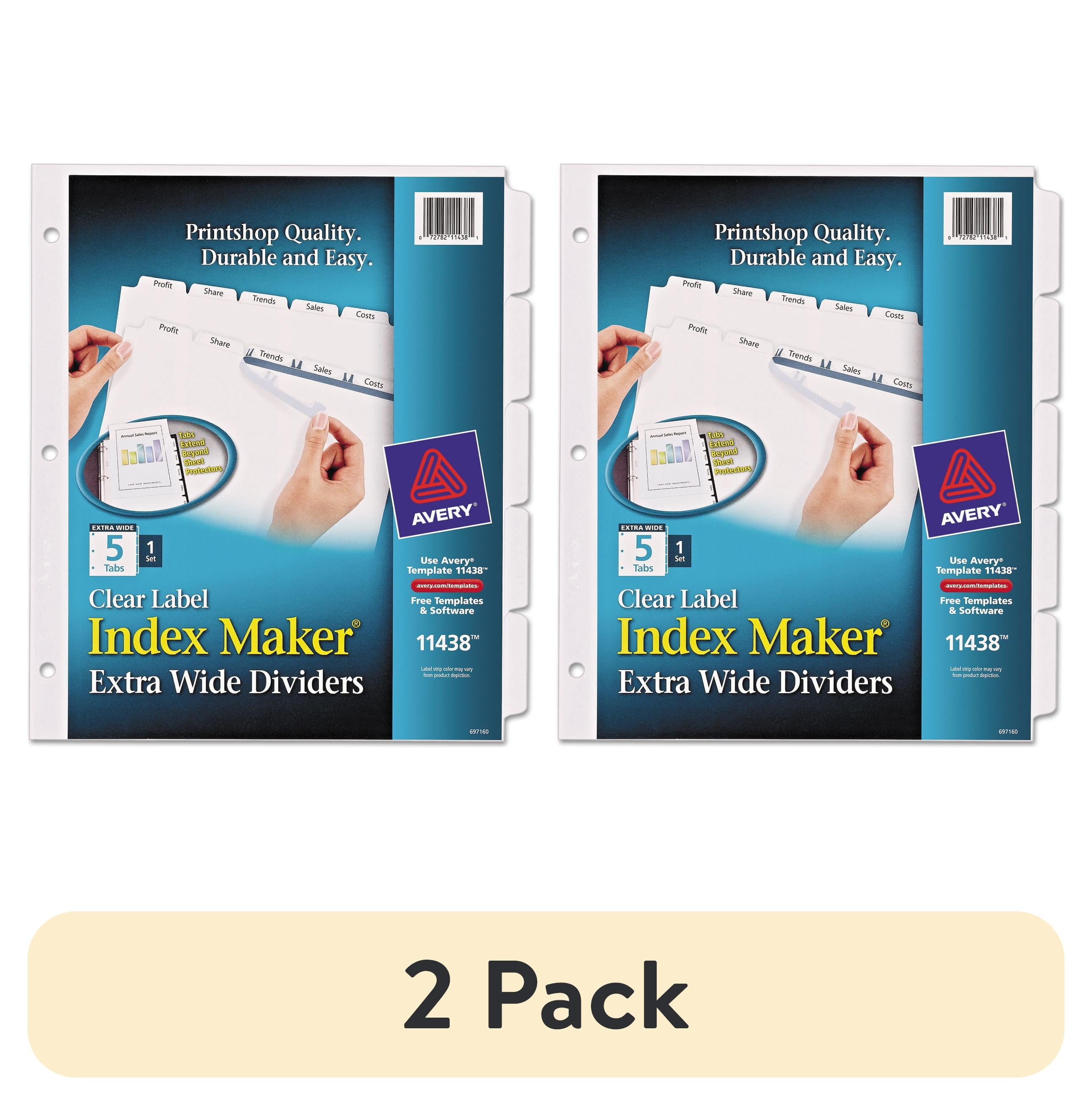 (2 pack) Avery Print & Apply Clear Label Extra-Wide Dividers, Index ...