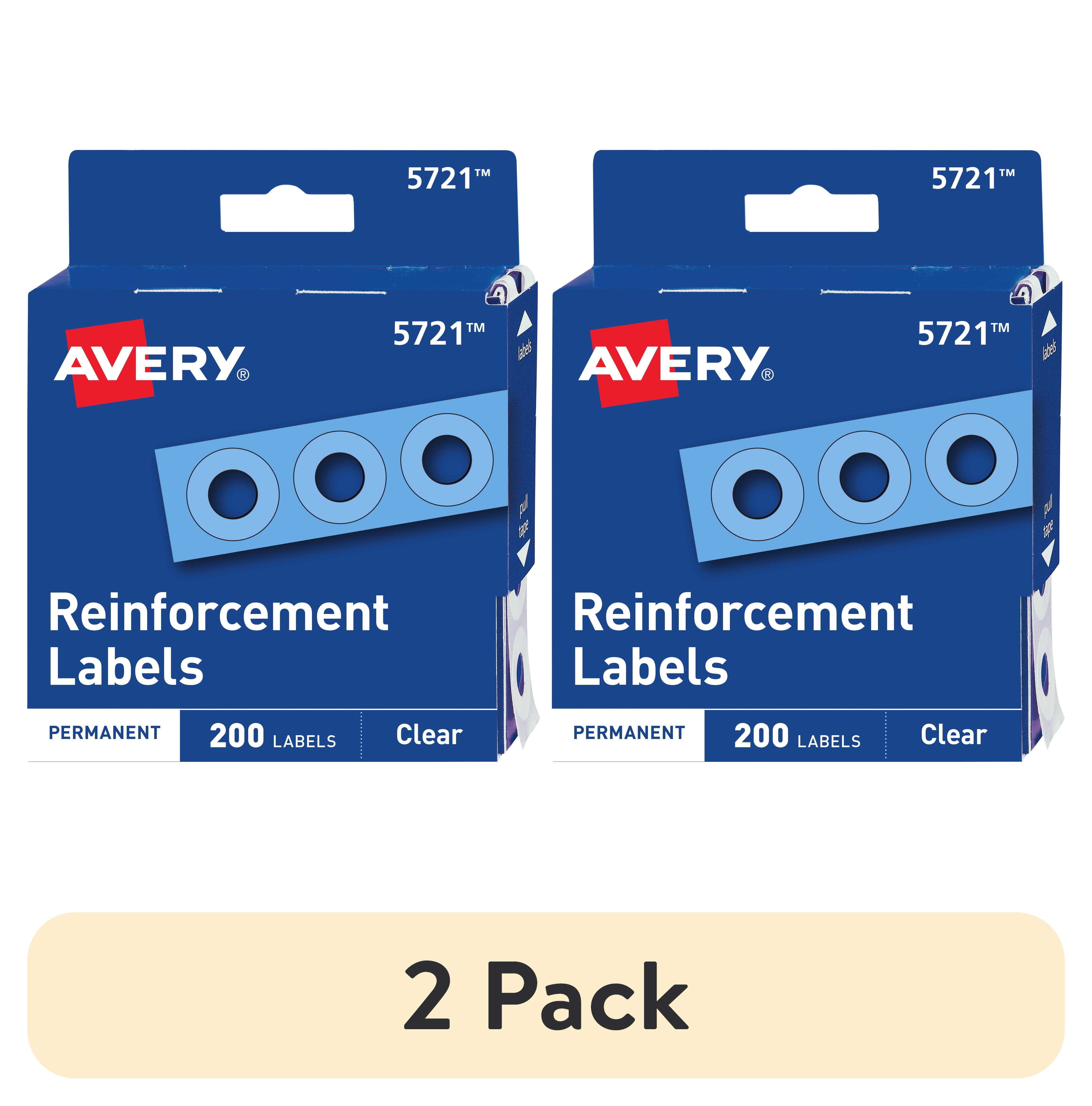 (2 pack) Avery Self-Adhesive Hole Reinforcement Stickers, 1/4" Diameter ...