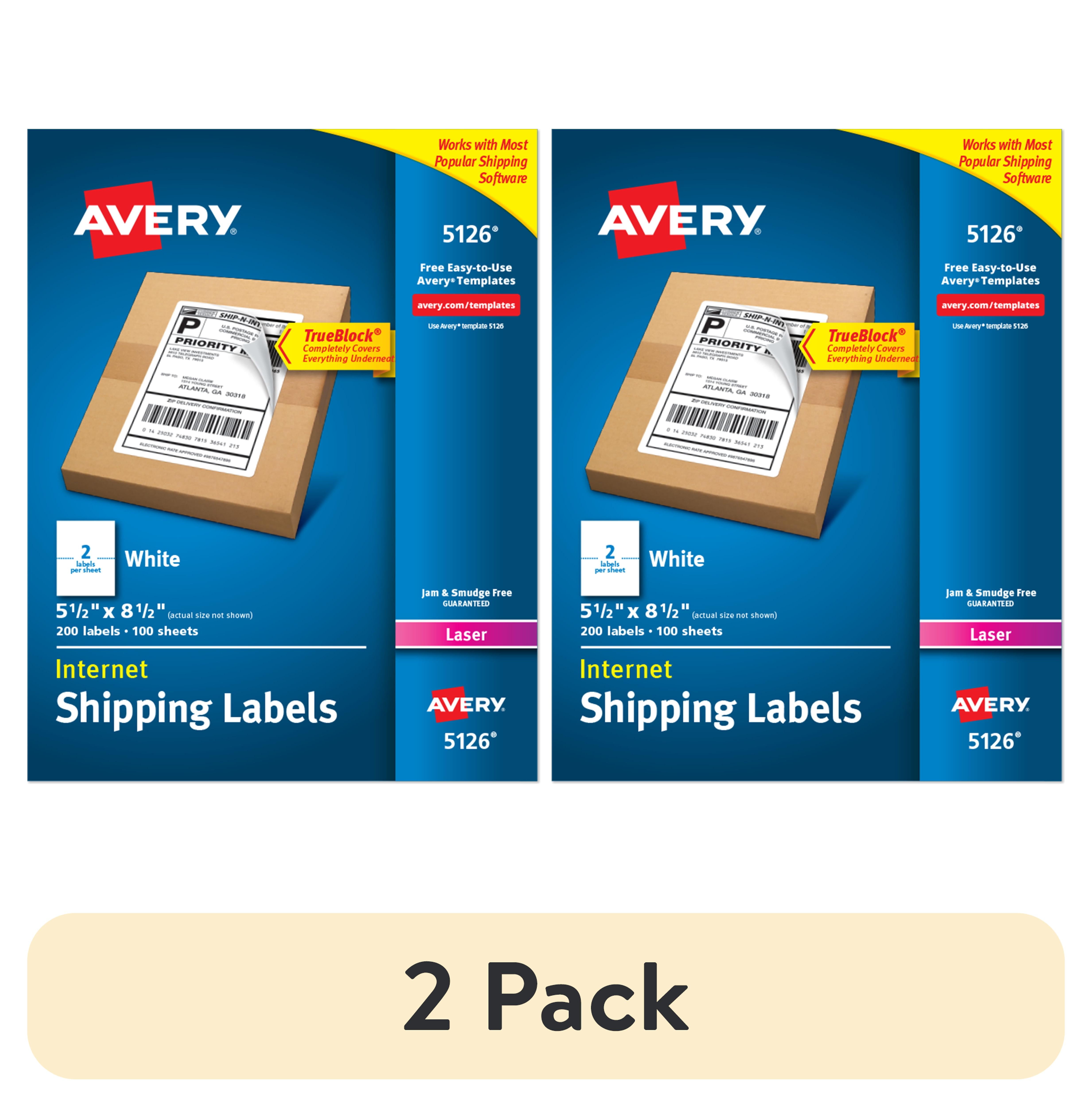 (2 pack) Avery Shipping Labels, 5.5" x 8.5", White, 200 Labels (5126 ...