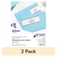 (2 pack) Avery Wraparound Labels, 7.85" x 1.75", White, 50ct (22838 ...