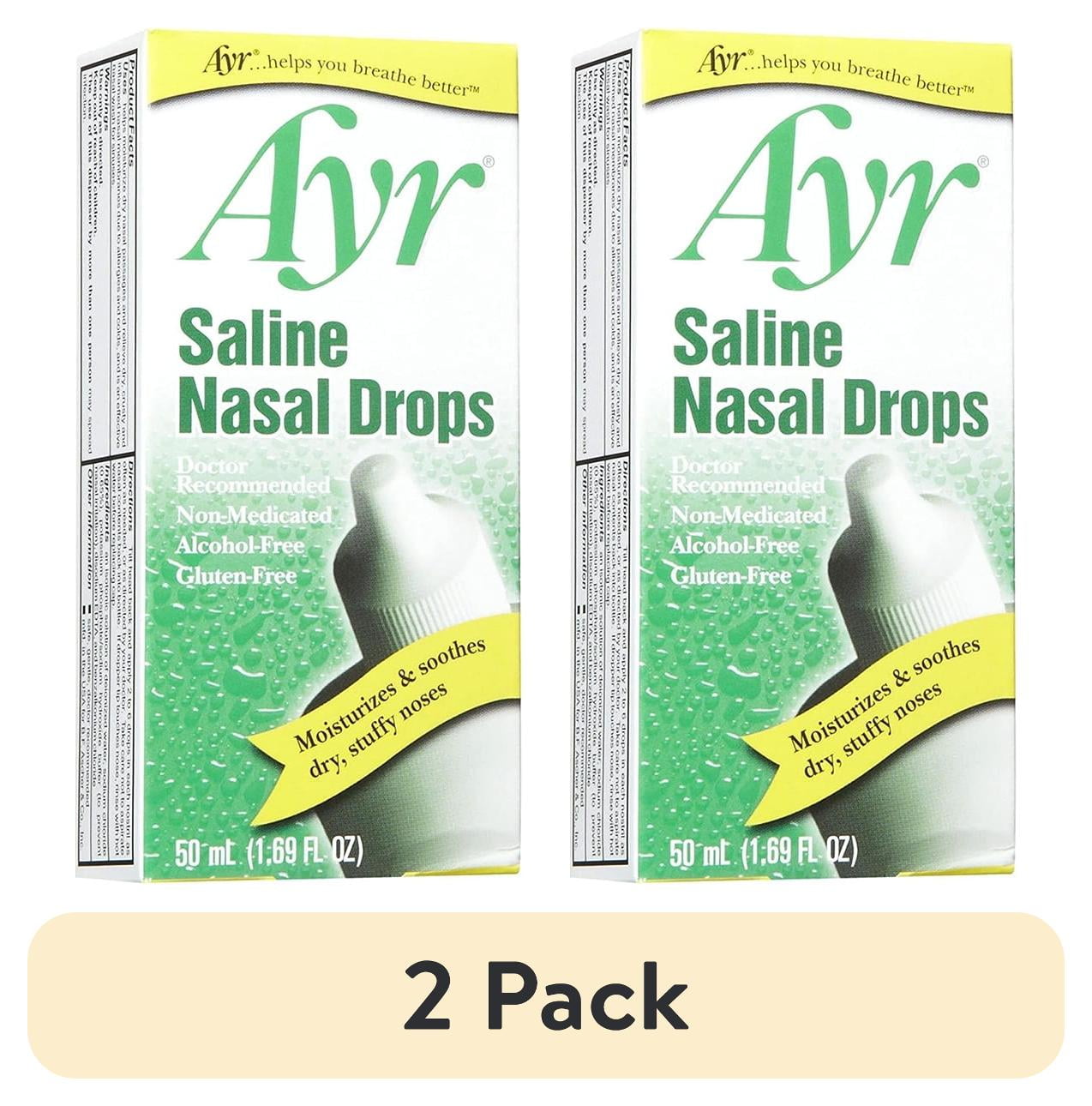 (2 pack) Ayr Saline Nasal Drops , 1.69 Oz - Walmart.com