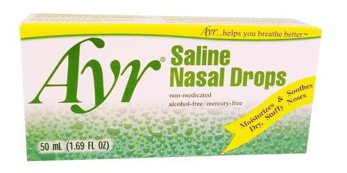 (2 pack) Ayr Saline Nasal Drops , 1.69oz Each - Walmart.com