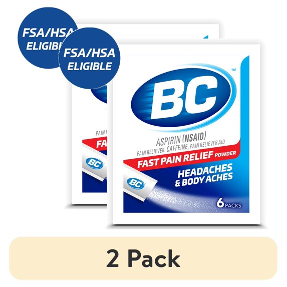(2 pack) BC Powder Original Strength Pain Reliever, Aspirin Dissolve ...