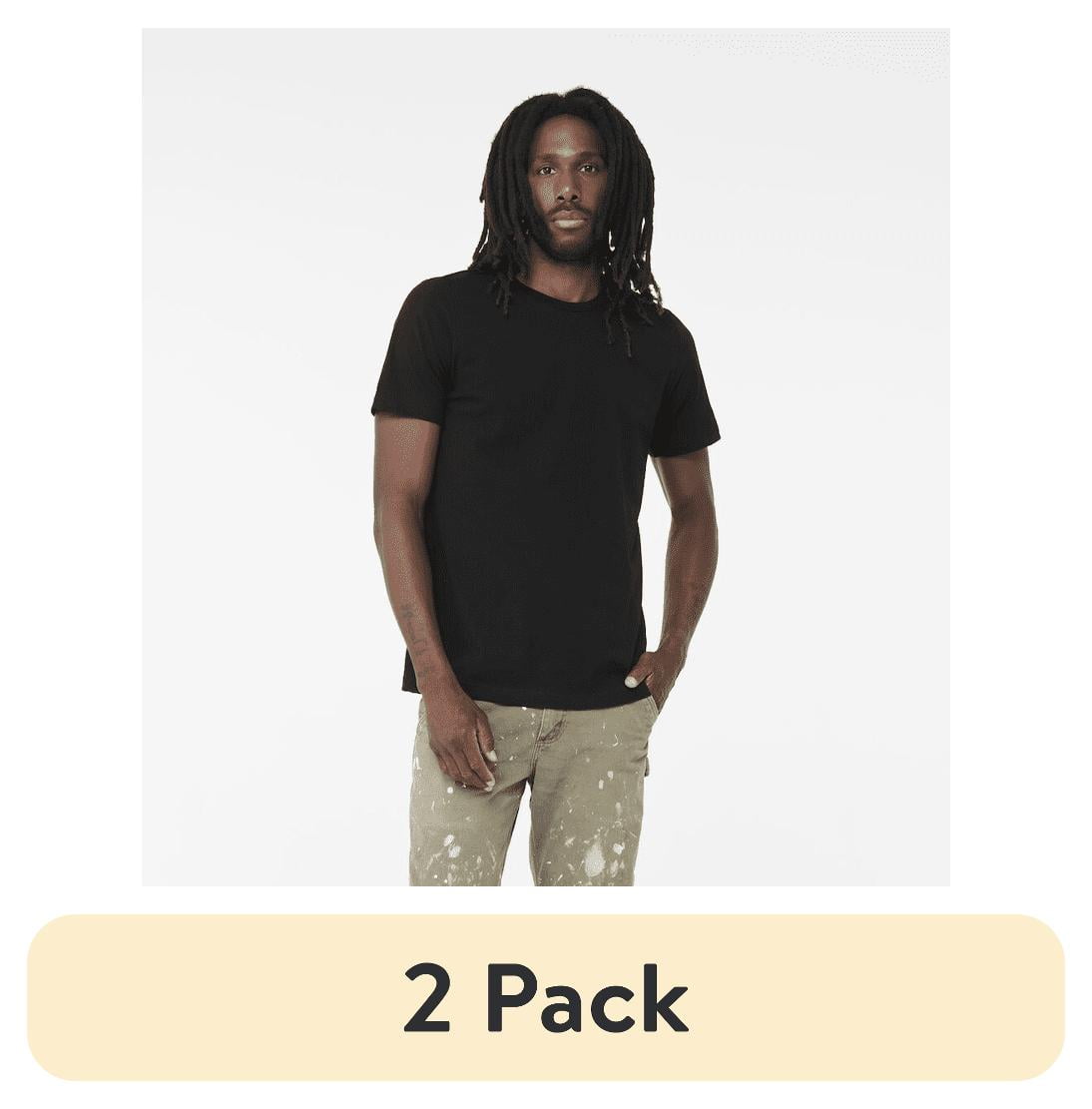 BELLA+CANVAS Unisex Short Sleeve Crew T-Shirt, Black, Large, Soft ...