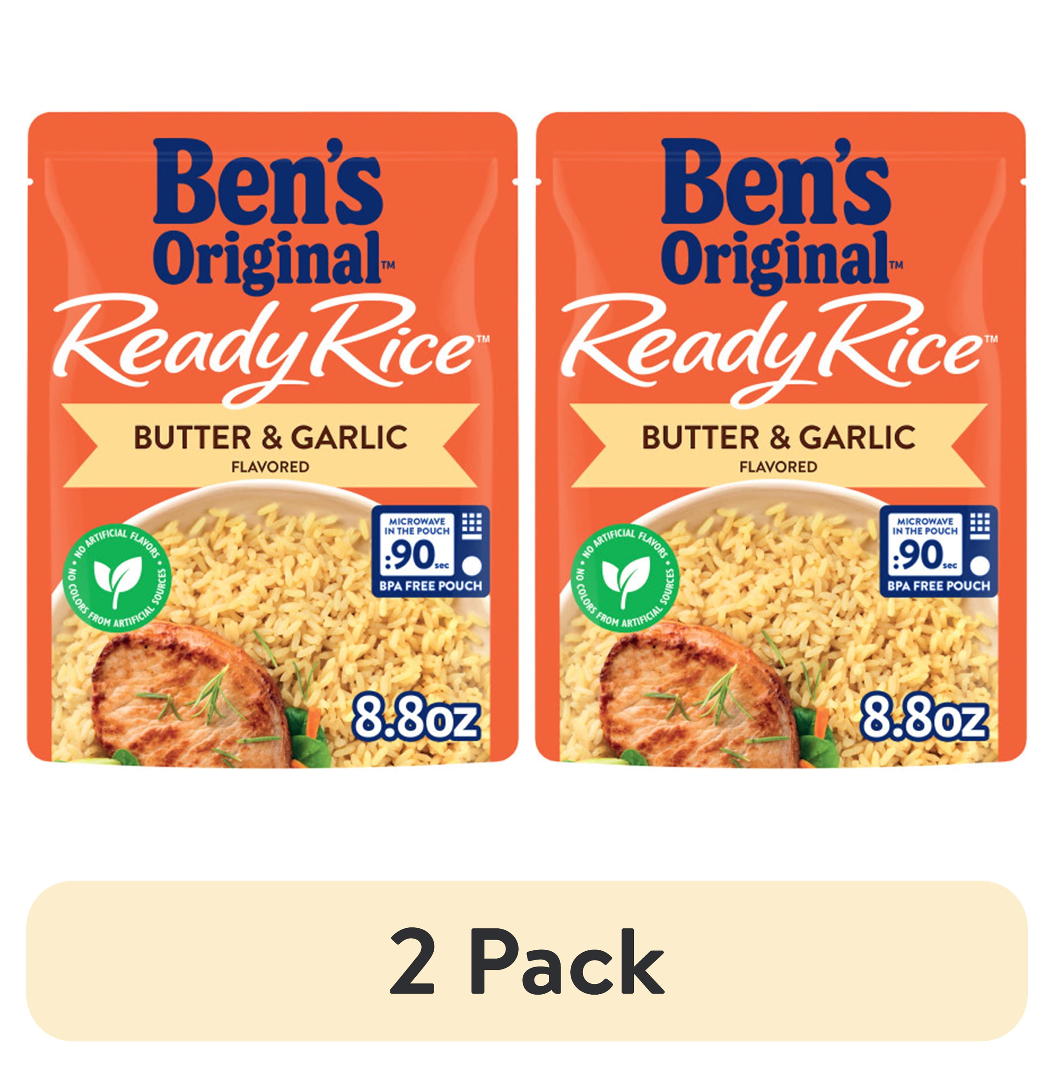 (2 pack) Ben's Original Butter and Garlic Flavored Ready Rice, Easy ...