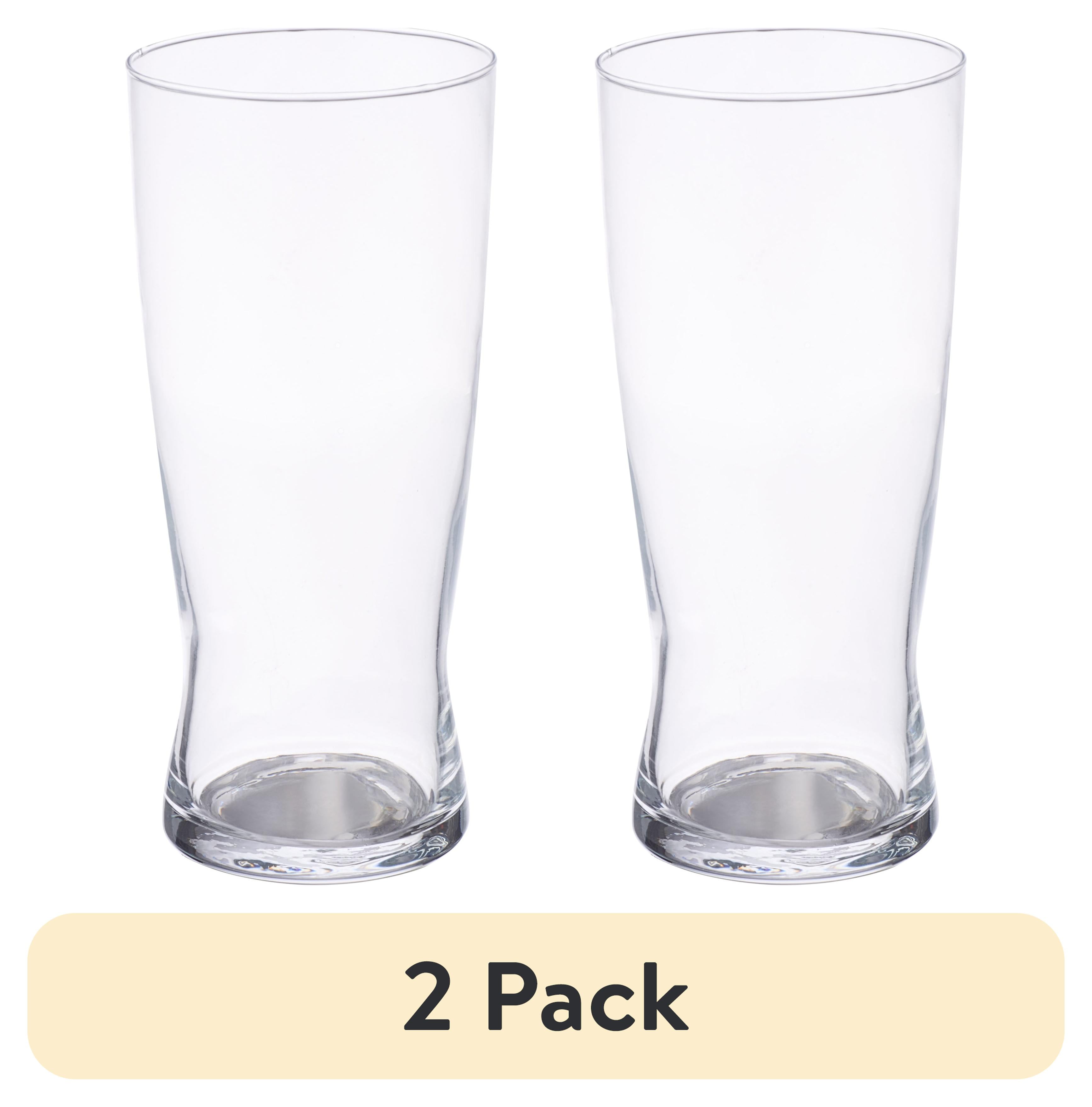 (2 pack) Better Homes & Gardens Glass 20-Ounce Pilsner Glass, Clear ...